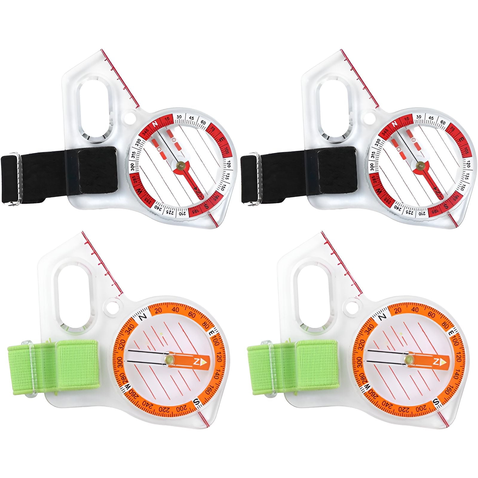 GJX 4Pcs Compass Hiking Survival,Luminous System Design Compass for ...