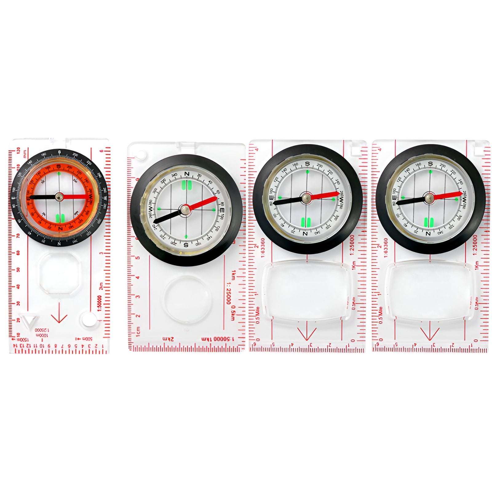 GJX 4Pcs Compass Hiking Survival,Multi-Functionality Compass,Survival ...