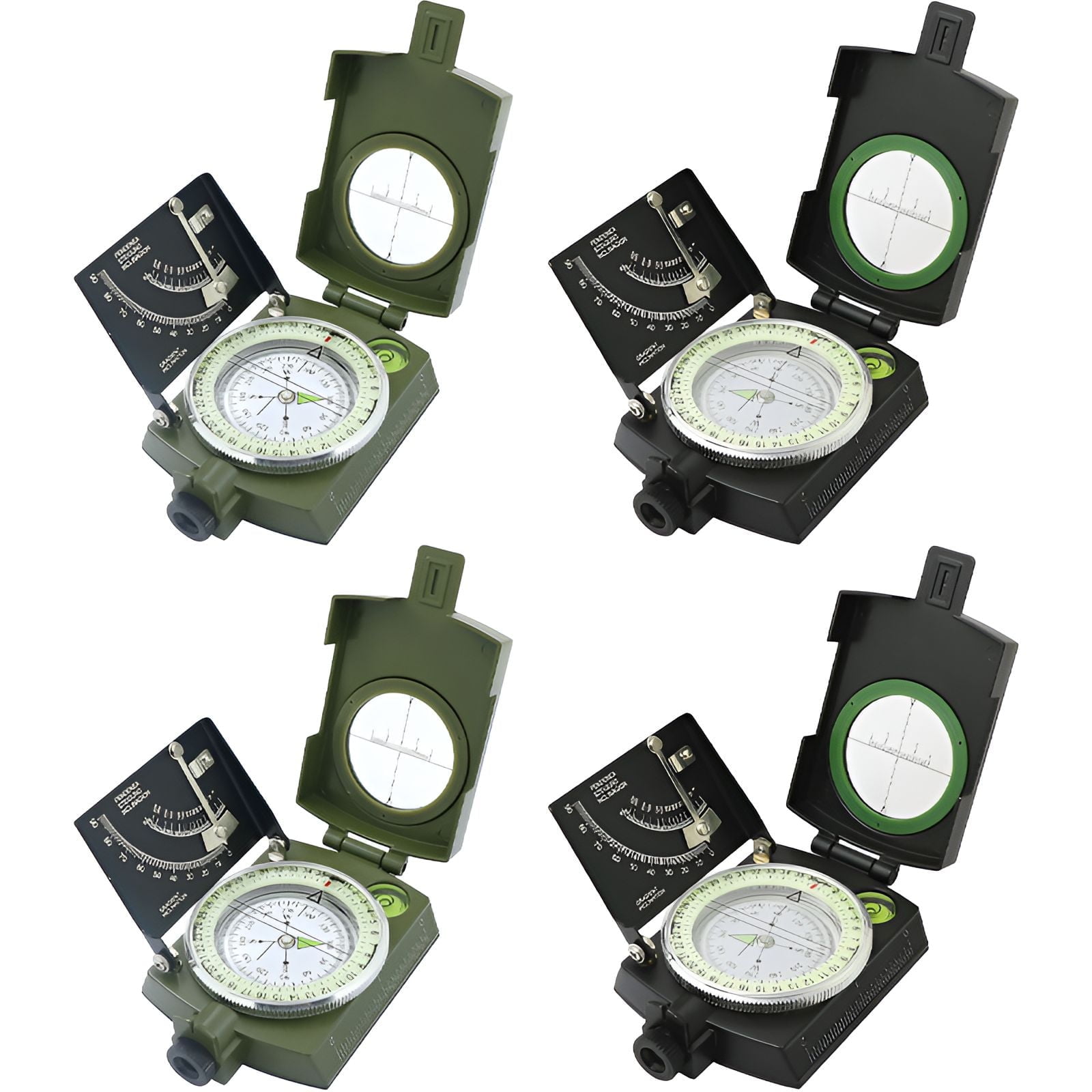 GJX 4Pcs Compass Hiking Survival,Zinc Alloy Die-Cast Shell Compass for Kids,Surface Spray ...