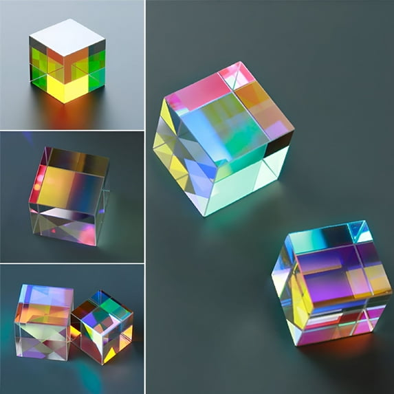GJX 4Pcs Optical Glass X-cube Dichroic Cube Prism RGB Combiner Splitter ...