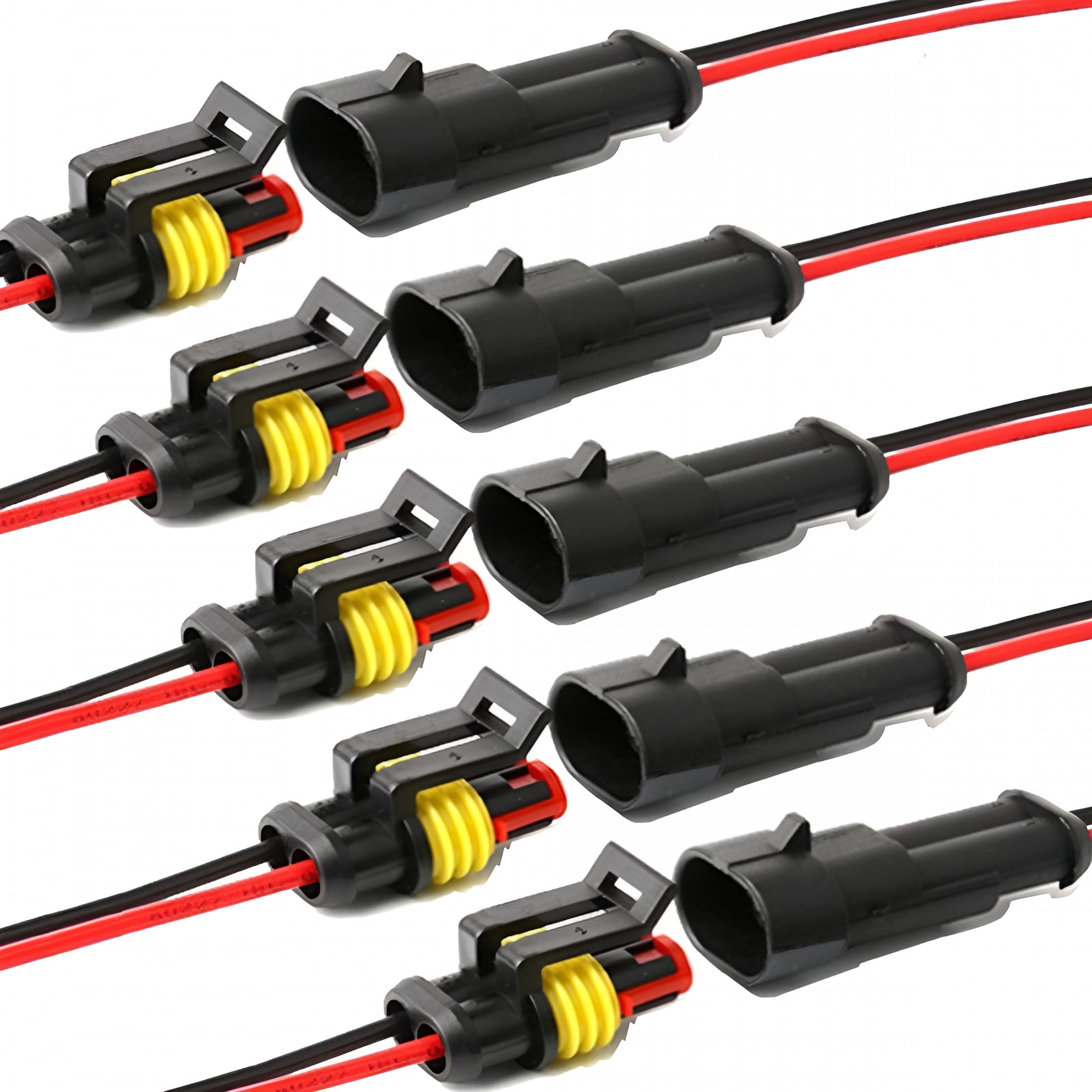 GJX 5 Kits 2 Pin Connector Waterproof Wire Connector,Quick Disconnect ...