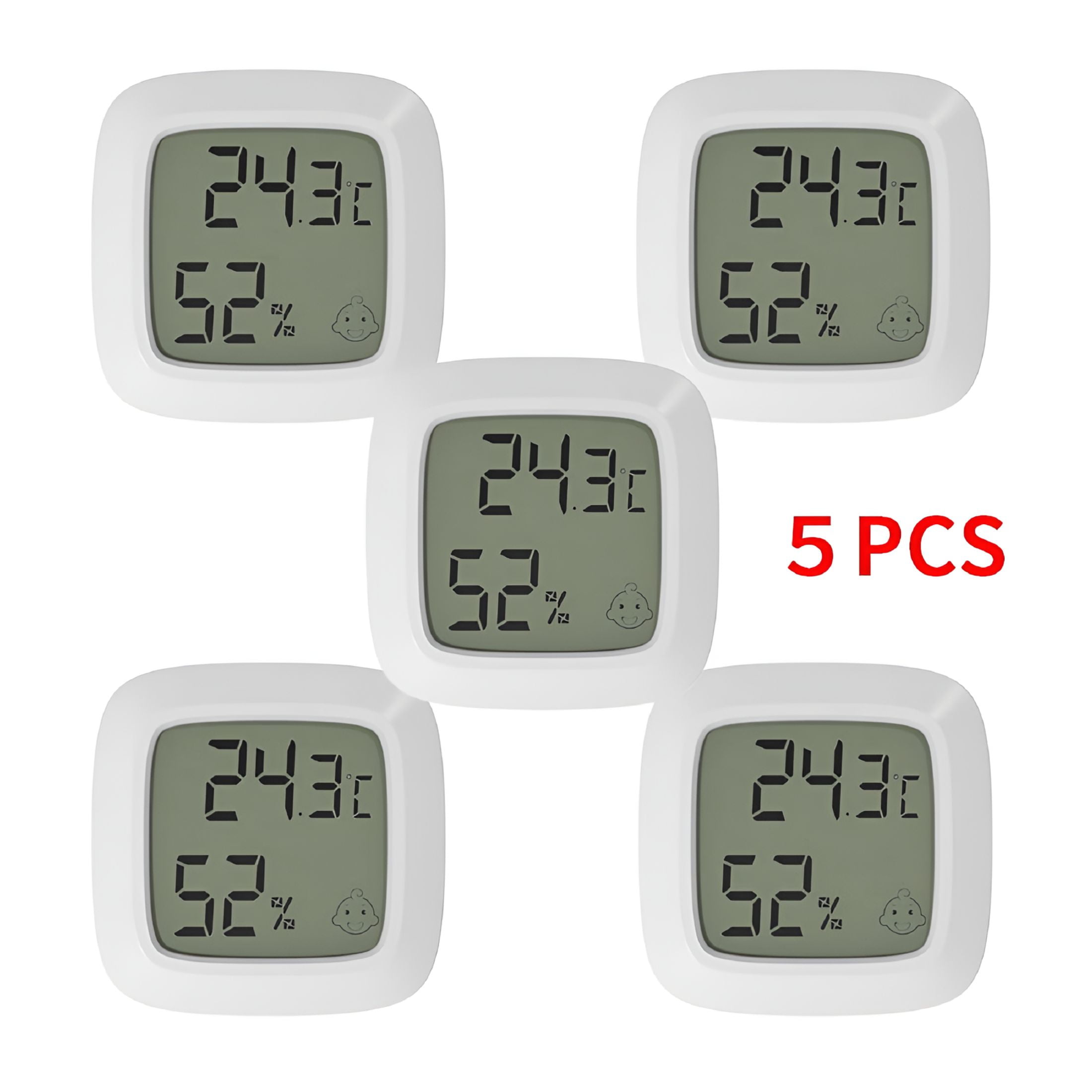 GJX 5 Packs Indoor Digital Hygrometer Thermometer Mini Hygrometer ...
