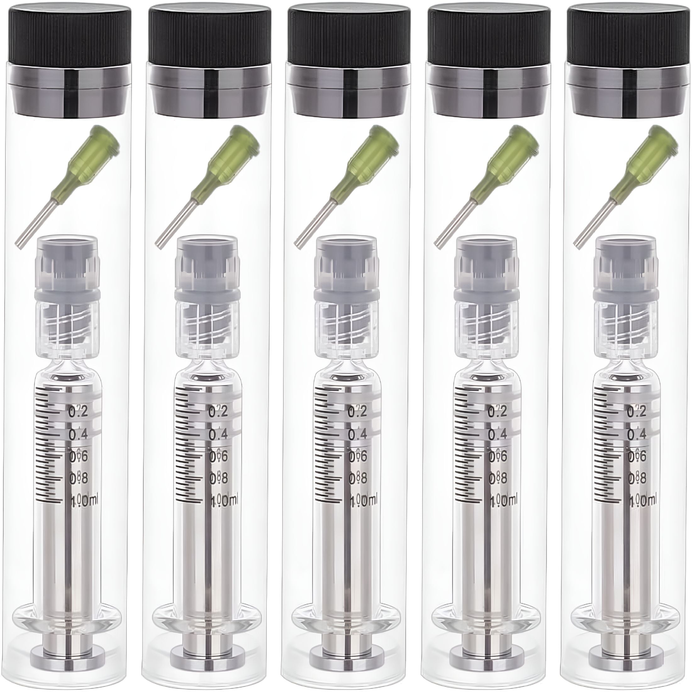 GJX Reusable Glass Dispensing Syringes with Luer & Needle for Industry ...