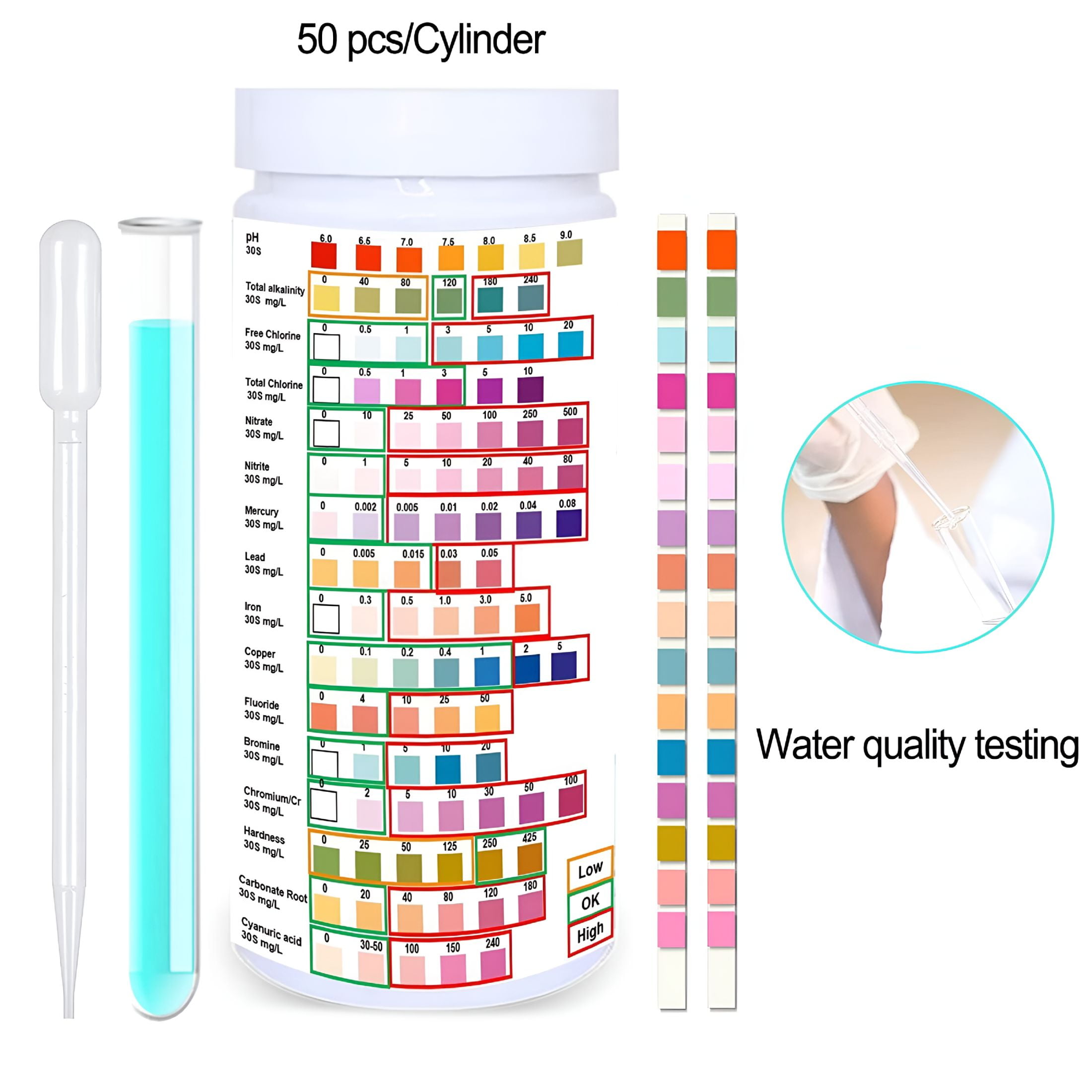 GJX 2026 New 50 Pcs 16 in 1 Drinking Water Testing Kit Home Water ...