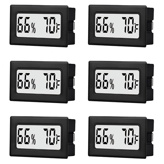 GJX 6 Pack Mini Small Digital Hygrometer Thermometer Indoor Humidity ...
