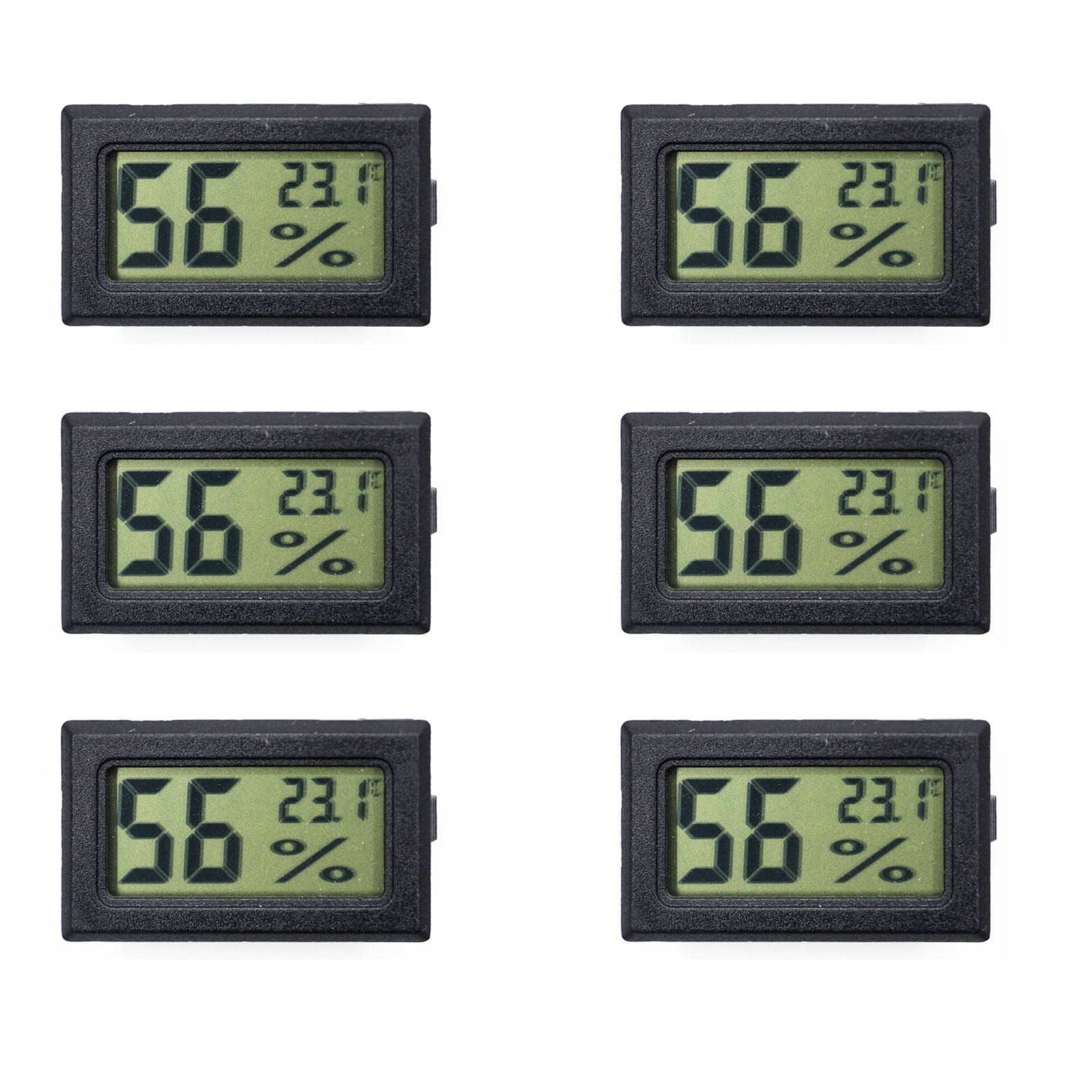 GJX 6 Pcs Wireless Thermometer, LCD Display Hygrometer, Indoor Outdoor ...