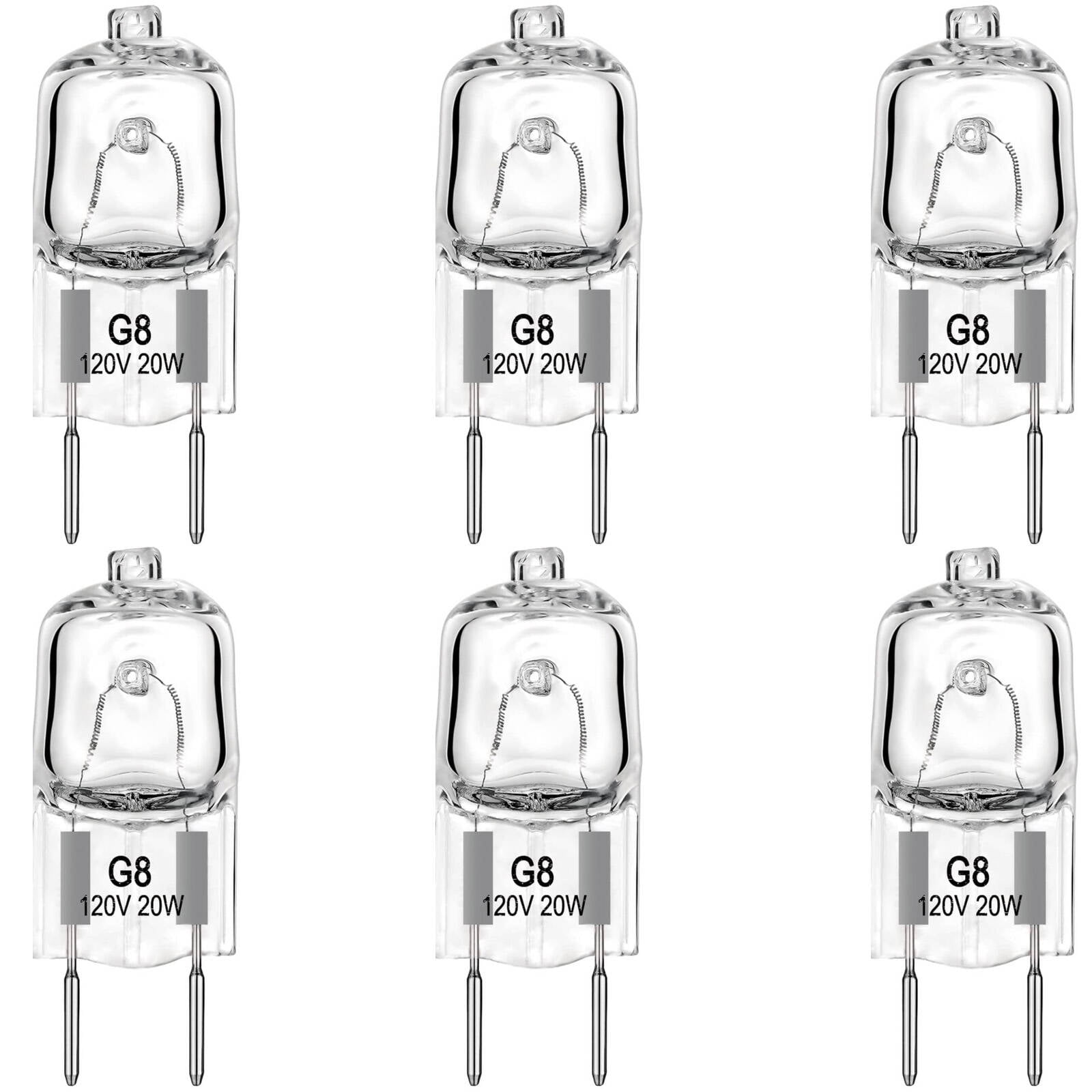 GJX 6Pcs Halogen Light Bulbs Explosion-Proof Design G8 Led Bulb Frosted ...