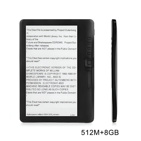 GJX 7 Inches Portable EBook Reader Builtin Backlight Support TF Card E ...