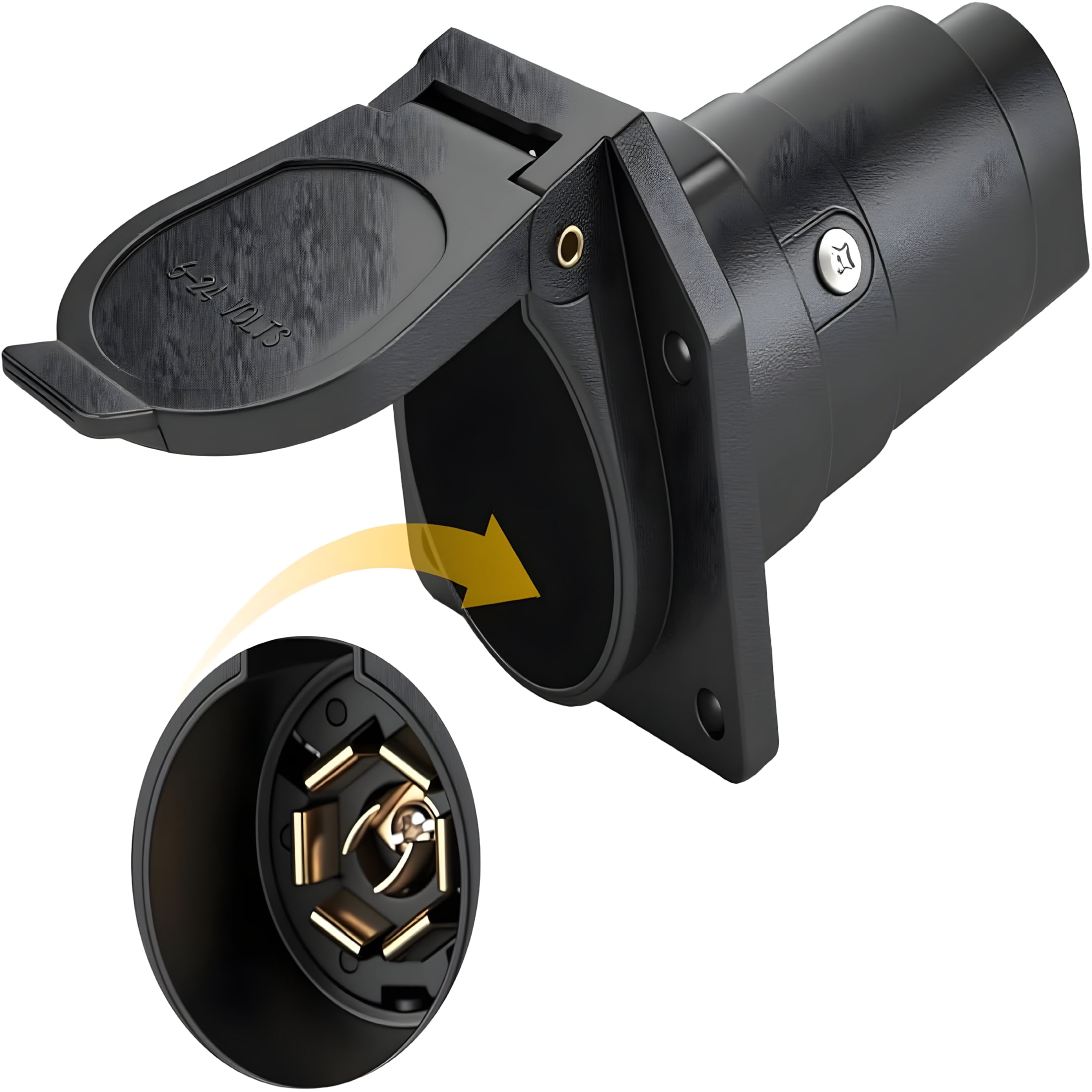 GJX 7 Pin Trailer Blade Connector Socket ，Vehicle Side Female End 7 Way ...