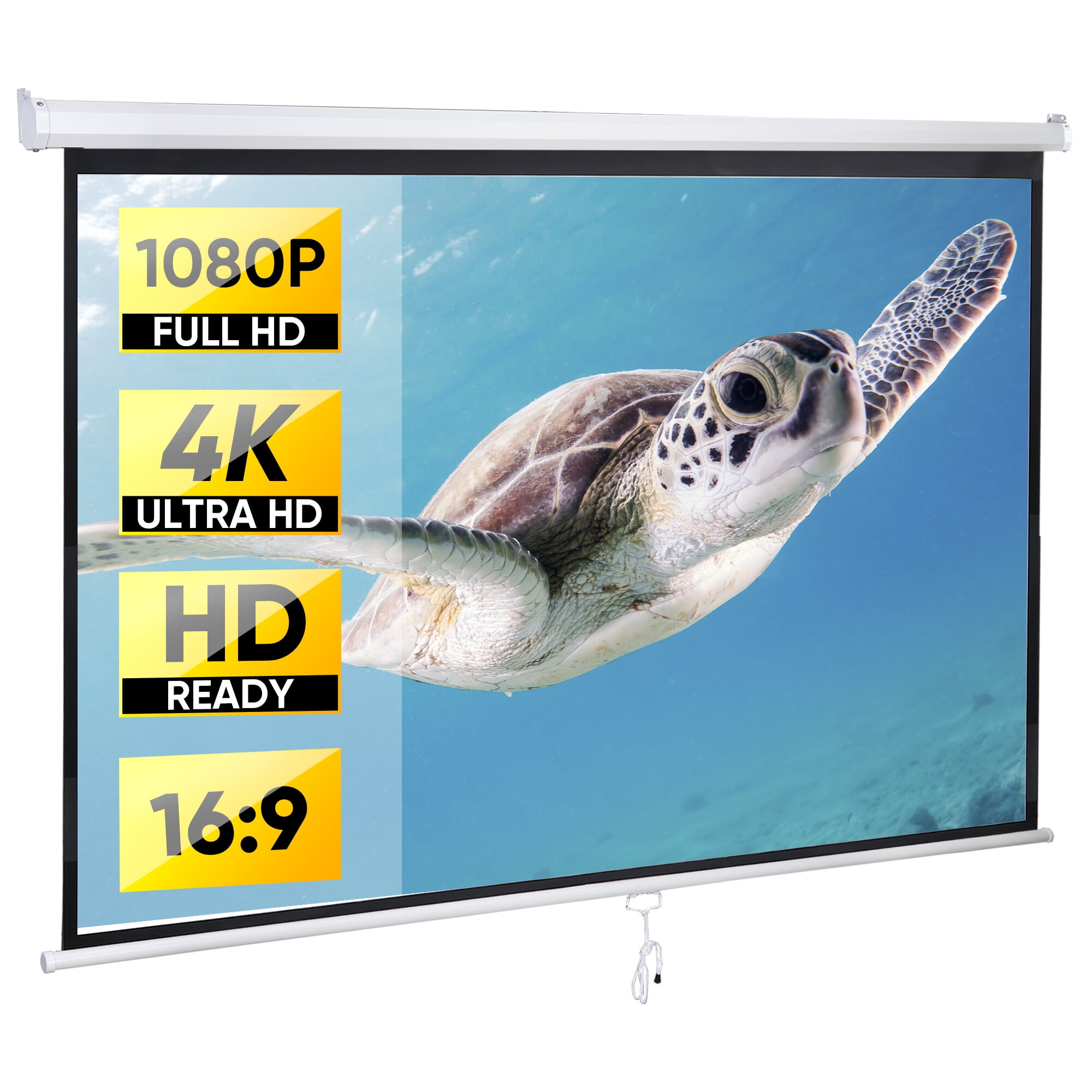 GJX 80'' 16:9 4K HD Manual Projection Screen, Outdoor Video Movie ...