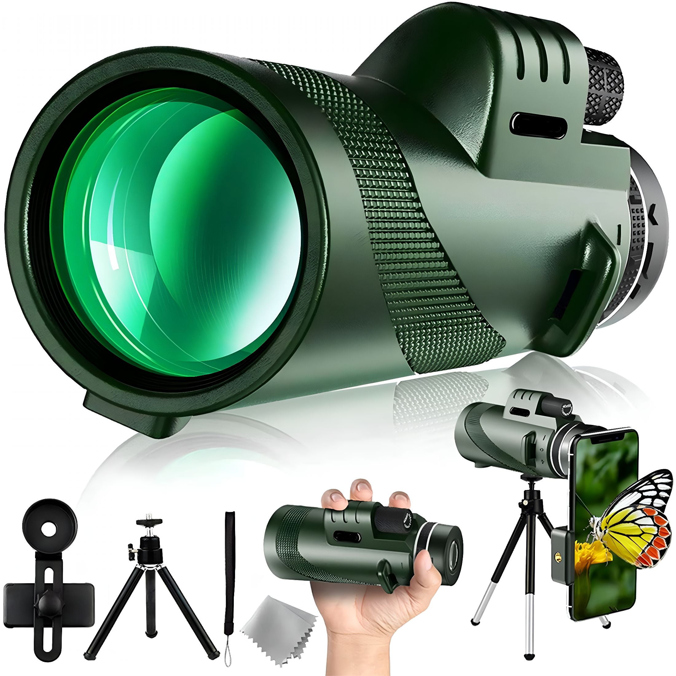GJX 80x100 Monocular Telescope, High Powered Zoom Monocular Telescope ...