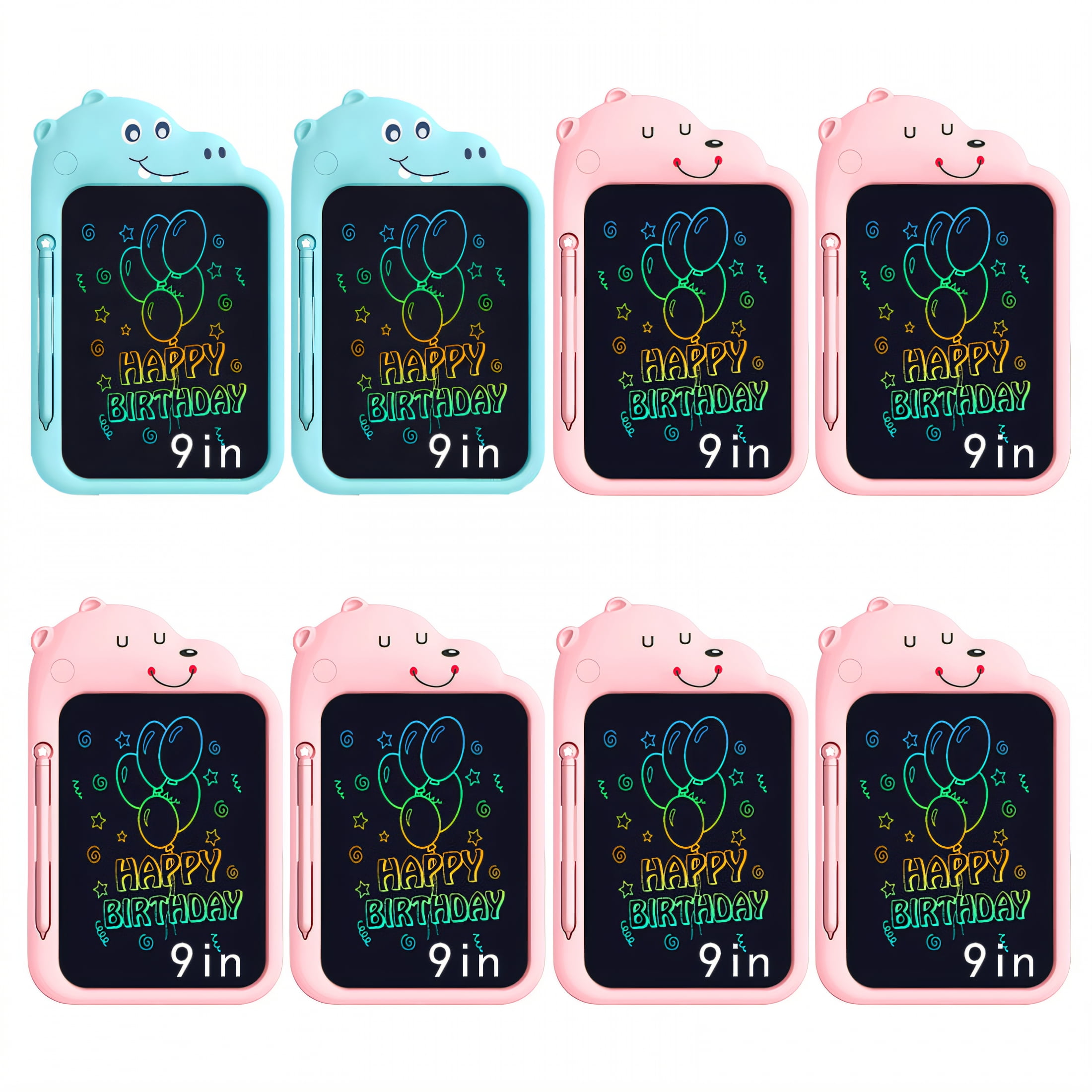 GJX 8Pcs LCD Writing Tablet for Kids,9" Kids Drawing Pad,ABS Mess Free ...