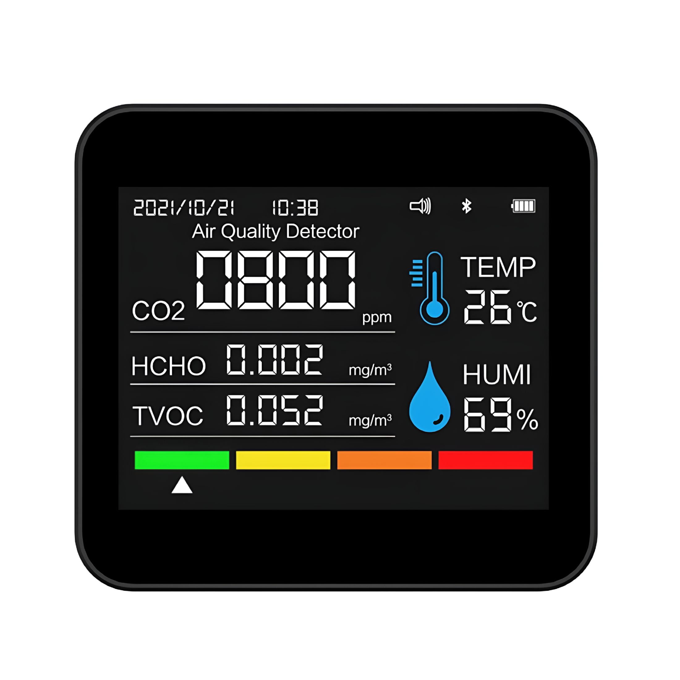GJX 9 in 1 Air Quality Tester CO2 Meter Carbon Dioxide Detector Time ...