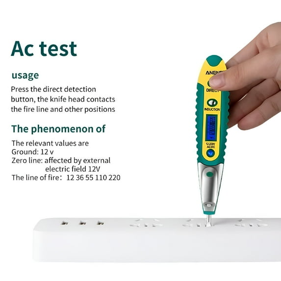 GJX AC/DC Non-Contact LCD Electric Test Pen Voltage Digital Detector ...