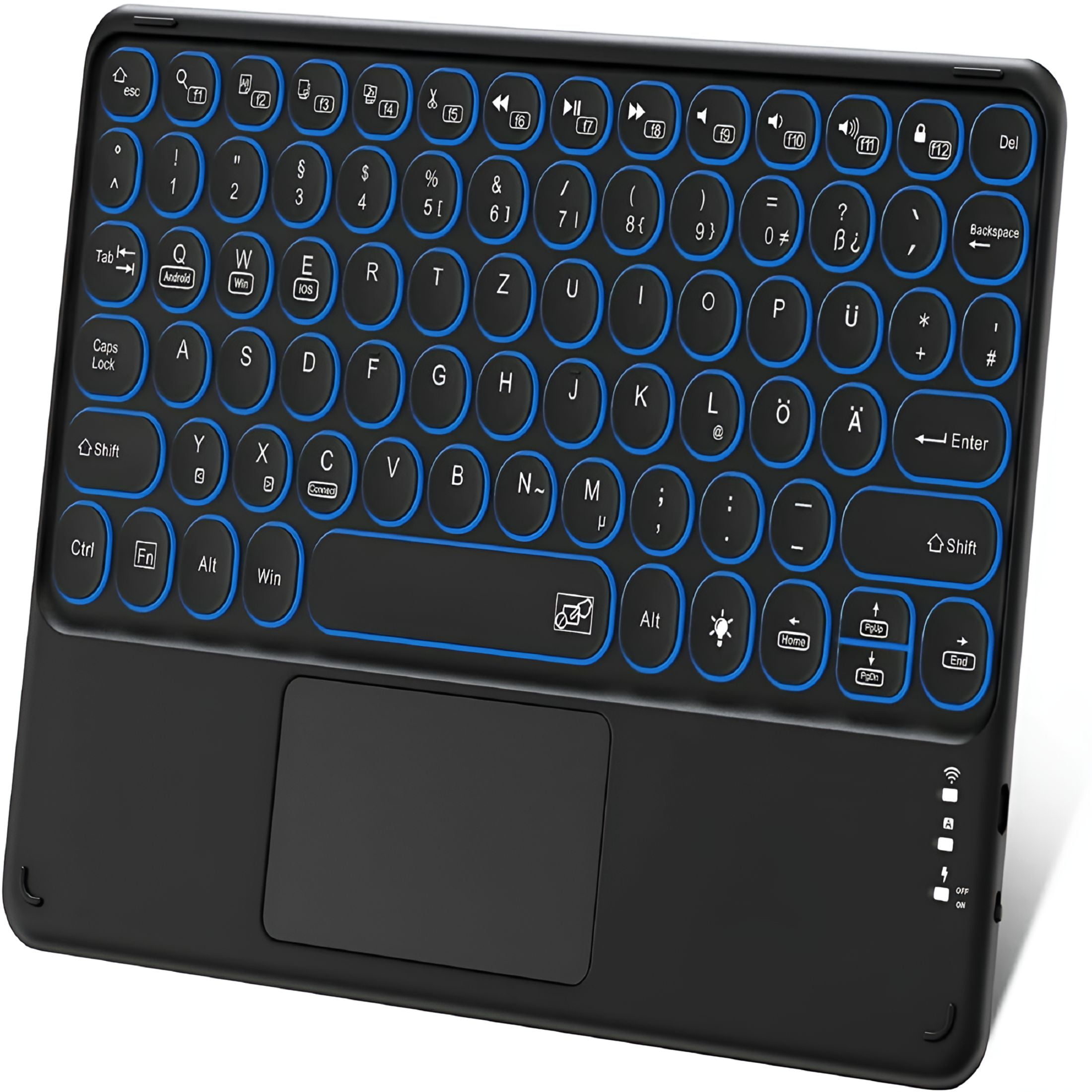 GJX Bluetooth Keyboard with Touchpad Rechargeable Portable Wireless ...