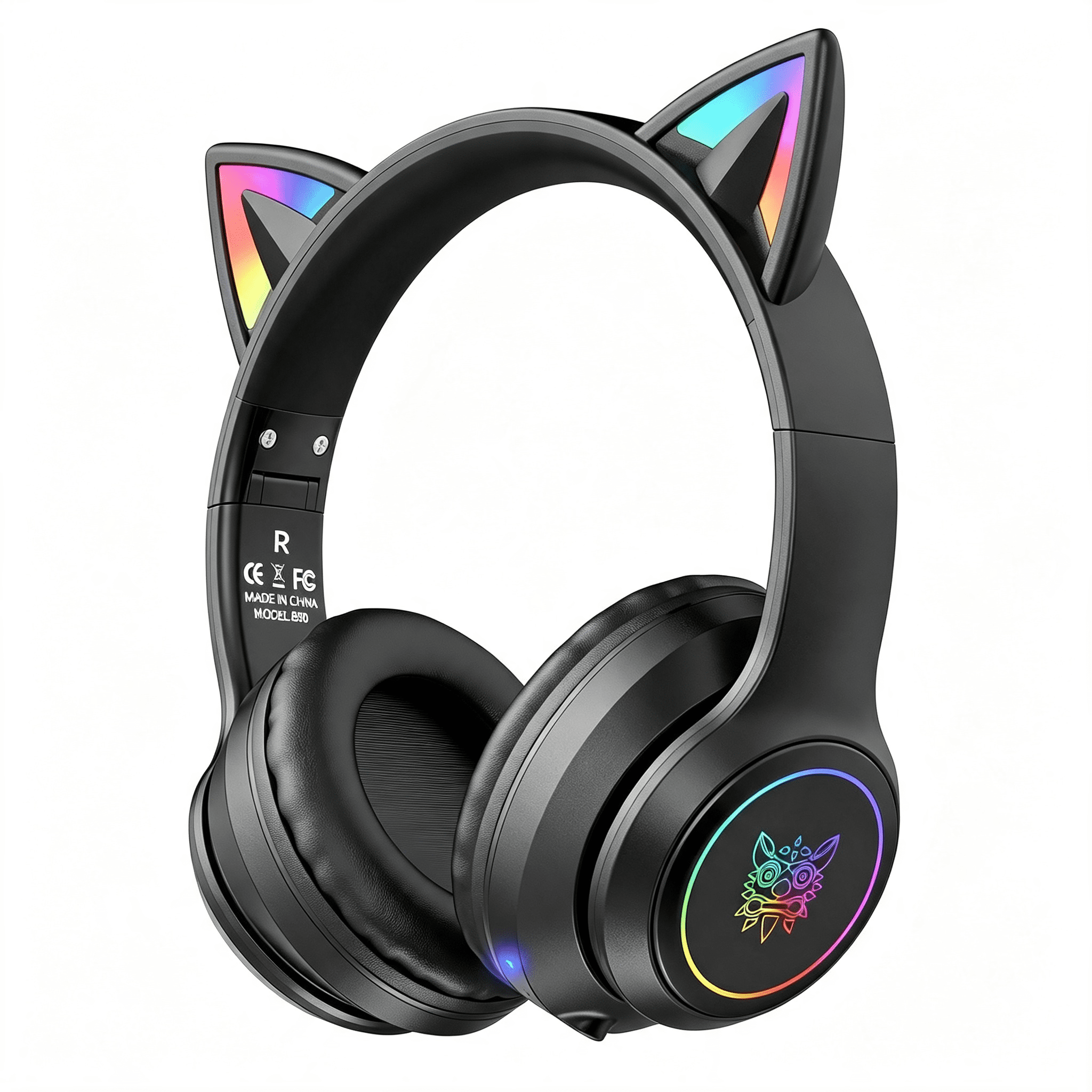 GJX Cat Ear Bluetooth Headphones for Kids & Adults,55H Play Time ...