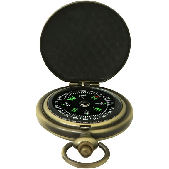 PAPADA Survival Pocket Watch Compass for Backpacking Hiking with Chain ...