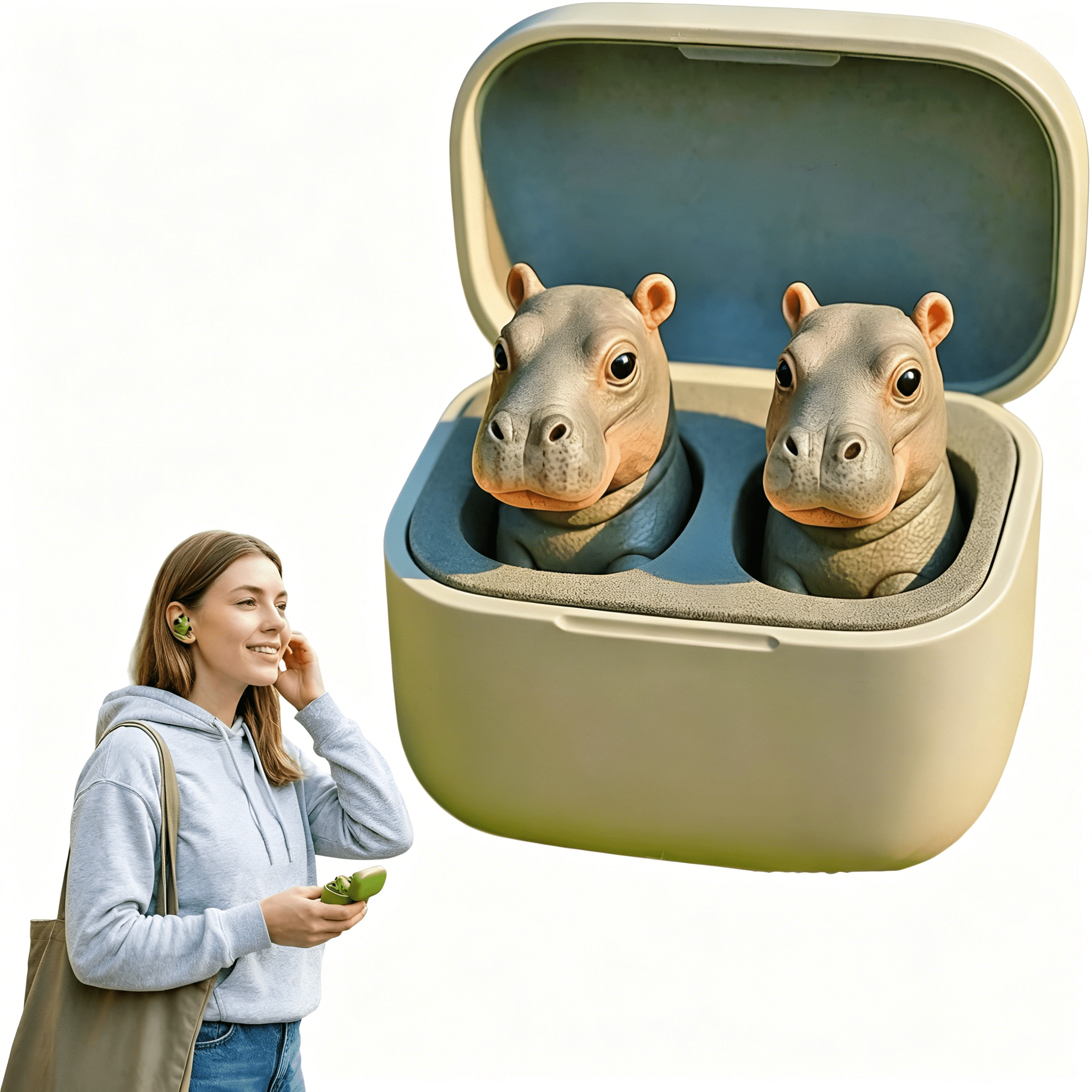GJX Cute Animal Shaped Wireless Bluetooth Earbuds with Charging Case,In ...
