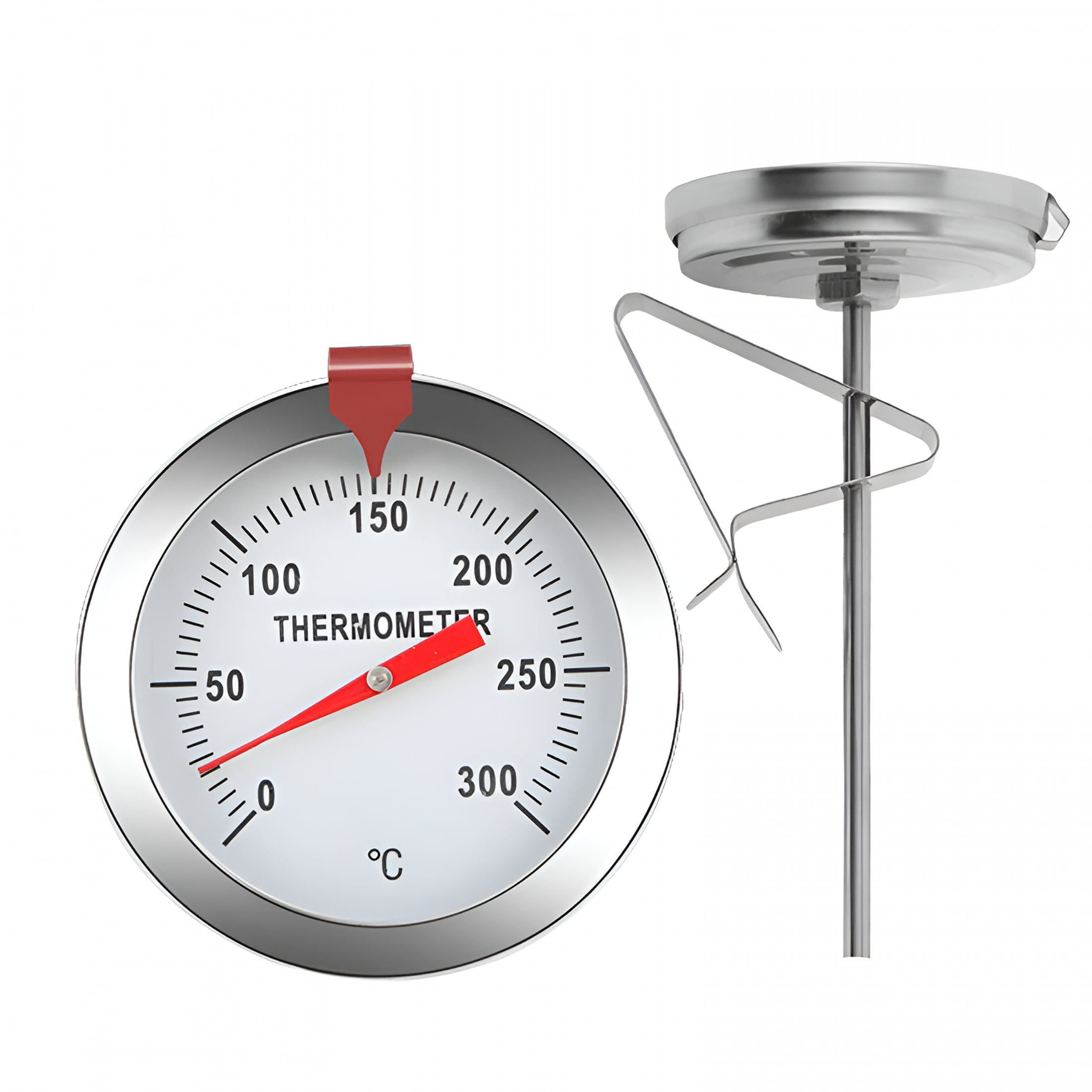GJX Deep Fry Thermometer with Pot Clip 6" Long Stem Oil Thermometer ...