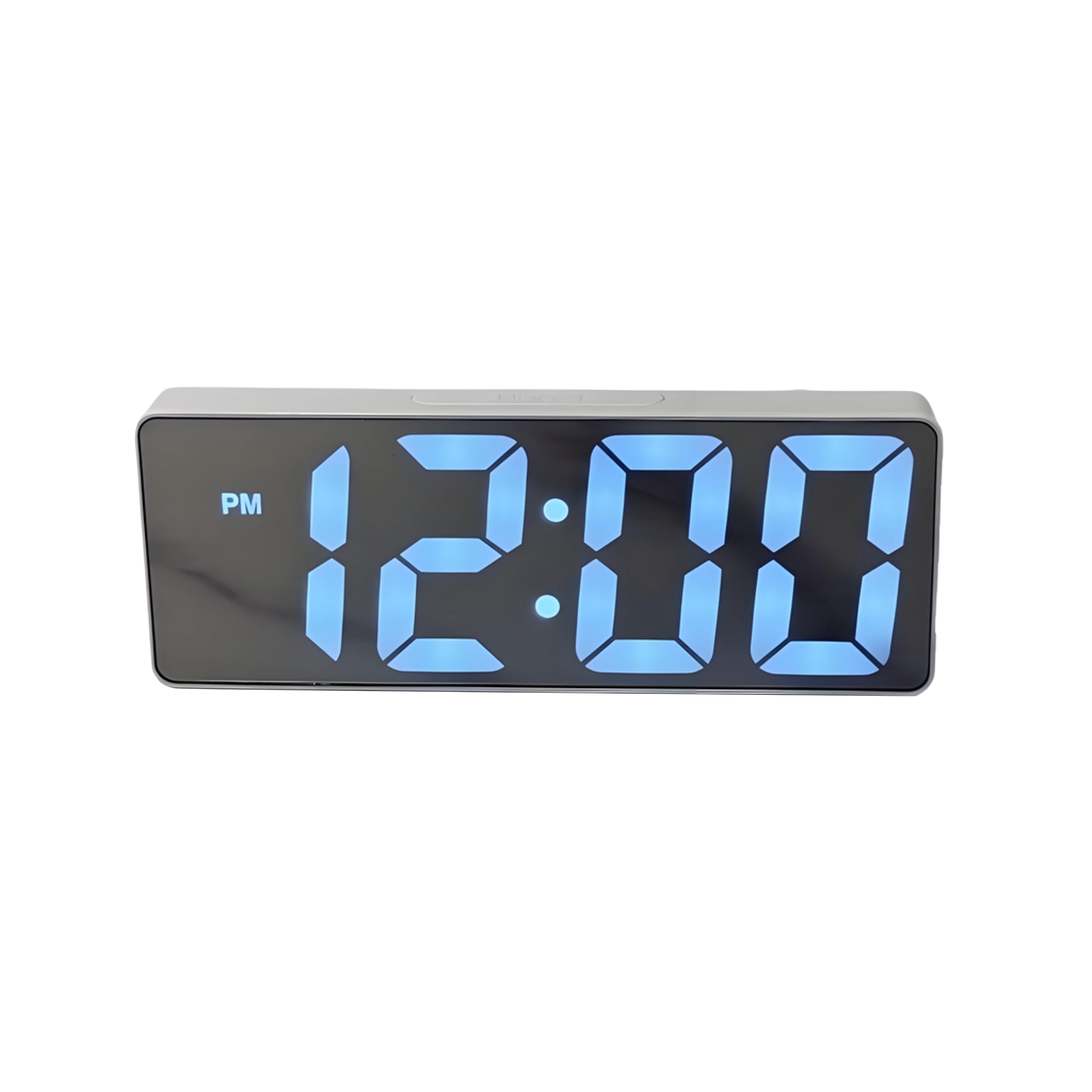 GJX Digital Alarm Clock,Smart Voice Control Bedside Clock,Mirror Effect ...