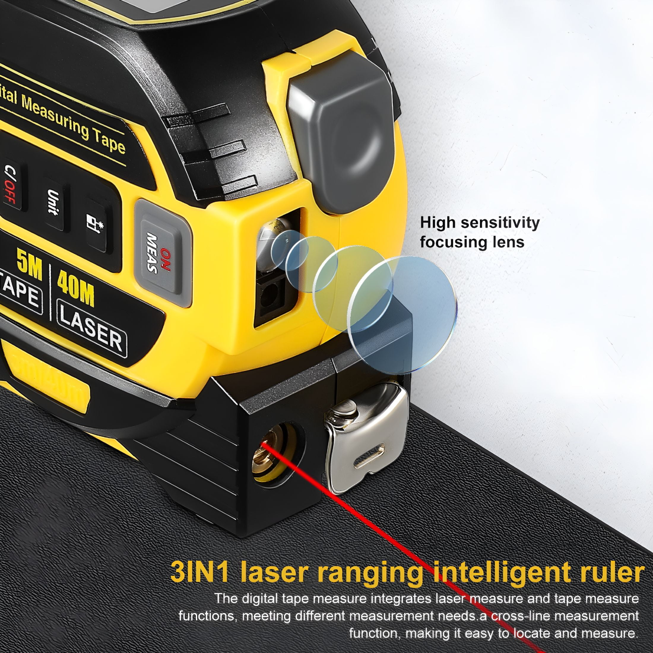 GJX Digital Tape Measure Laser Tape Measure Integrated And Digital ...