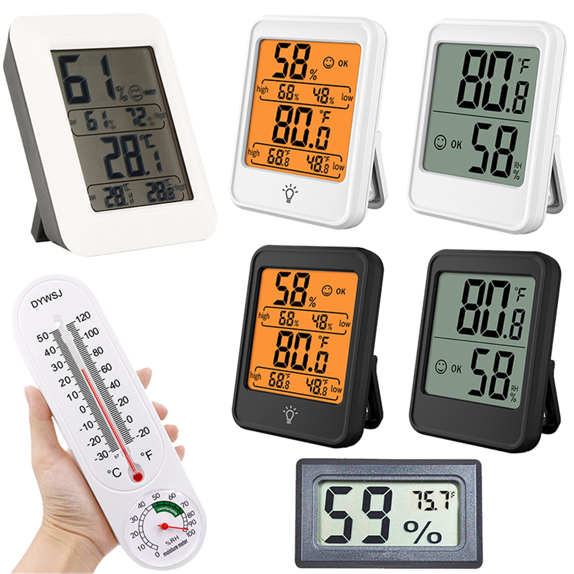 Elbourn Thermometer Humidity Meter for Outdoor Indoor - Temperature ...