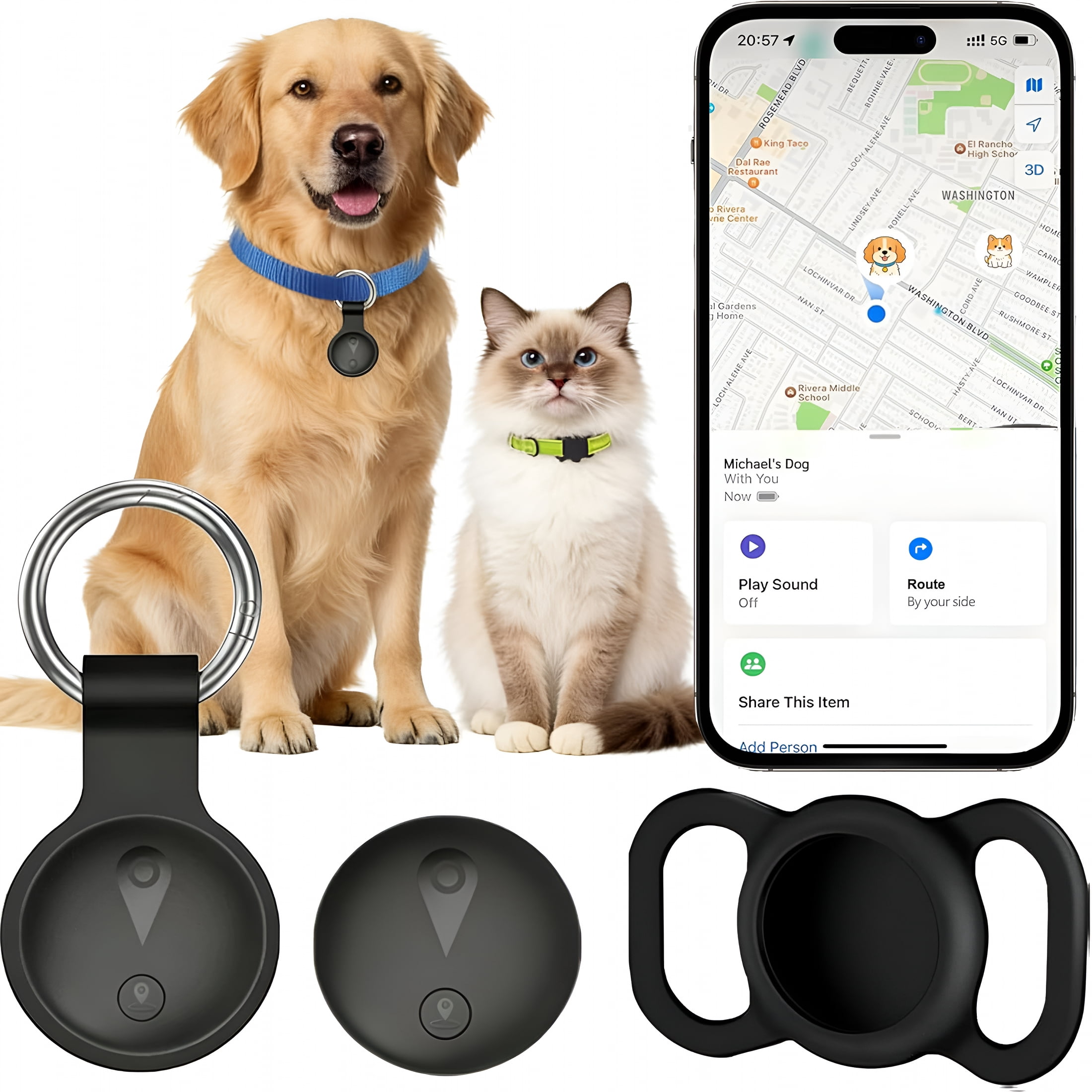 GJX Gps Tracker for Dogs,Smart Collar with Real-Time Location-Pet ...