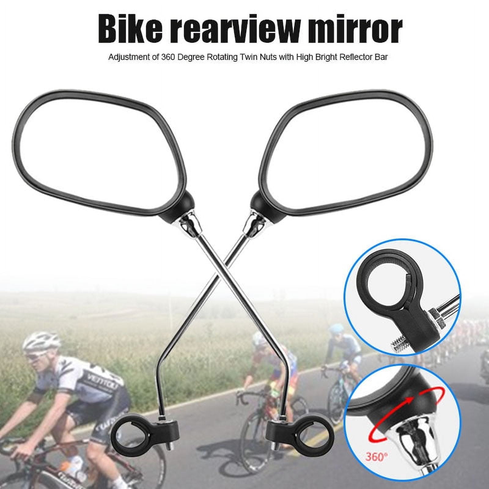 GJX HRSR 1pair Bike Rear Mirror Safety Right Left Bicycle Side Rear ...
