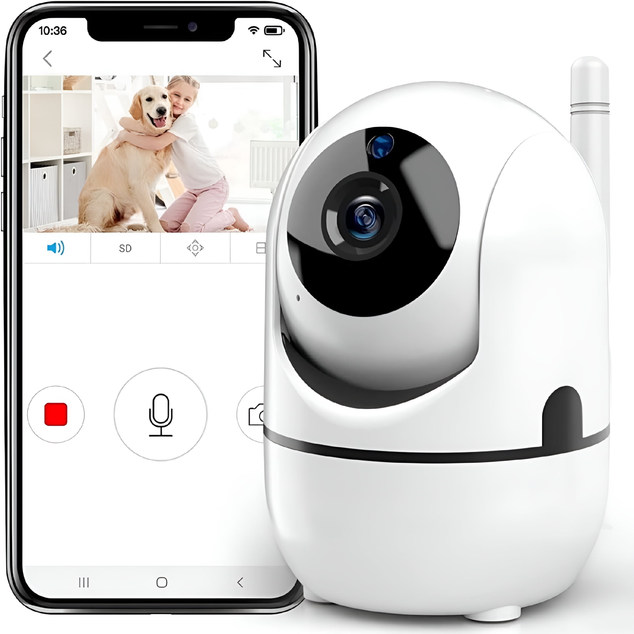 GJX Indoor Pan/Tilt Smart Security Camera,1080P Hd Dog-Camera,2.4Ghz ...