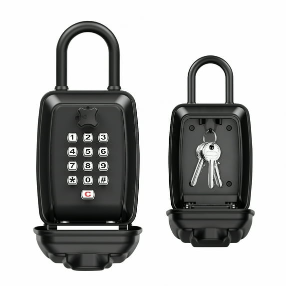 GJX Key Lock Box,Push Button Combination Lock Box for Keys Outdoor,Wall ...