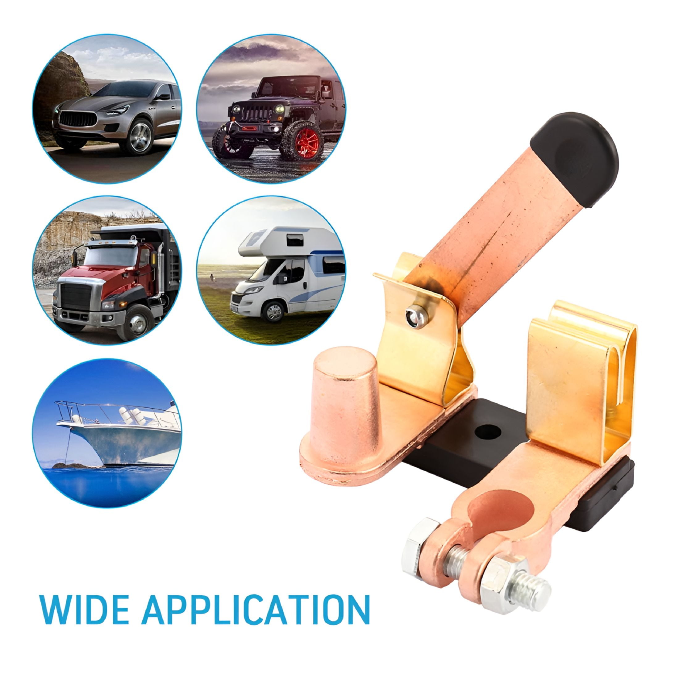 GJX Knife Blade Battery Disconnect Switch, Solid Brass Isolator for Car ...