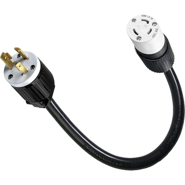 GJX L6-30P 3-Pin Male 220/250V Plug To L5-30R 110/125V 3-Prong Female ...