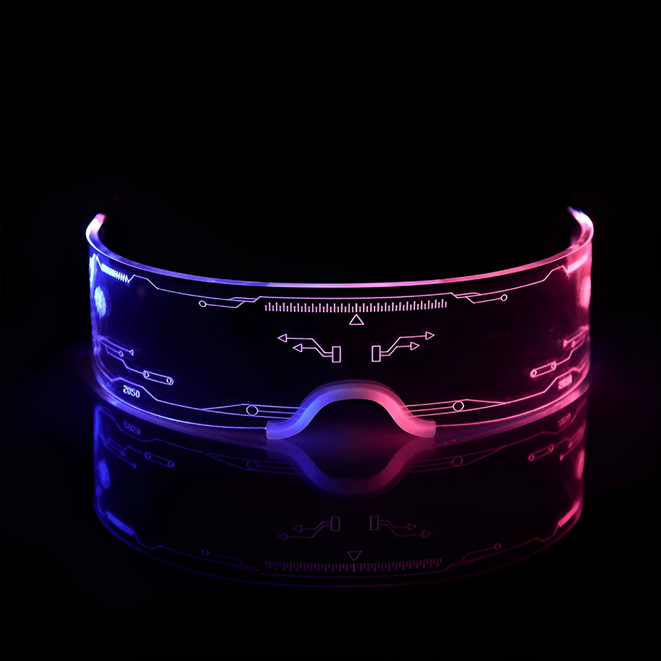 GJX LED Light Up Glasses for Adults, 7 Colors Futuristic Electronic ...