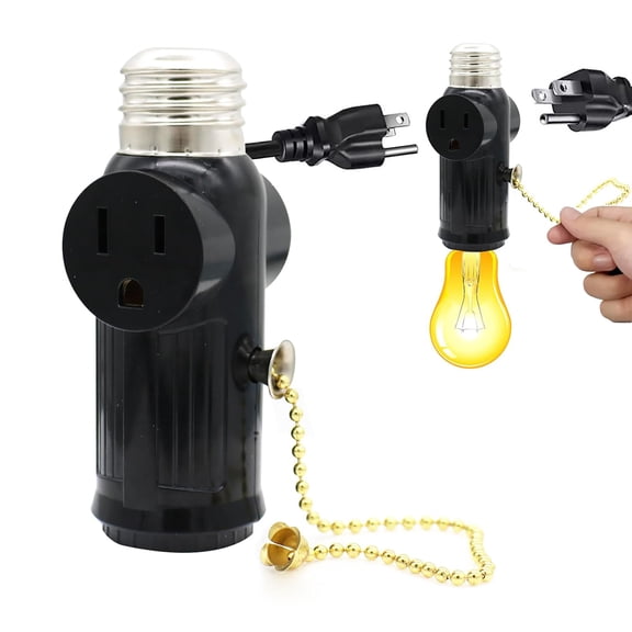 Light Bulb Socket Adapter 3 Prong for Home