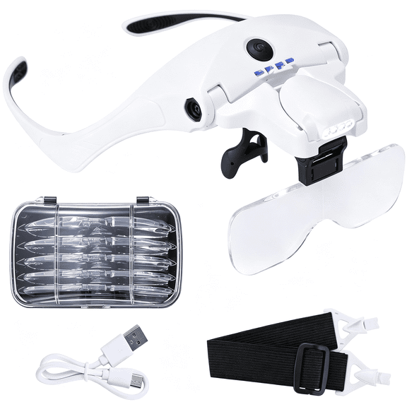 Hands Free Magnifying Glasses with LED Light