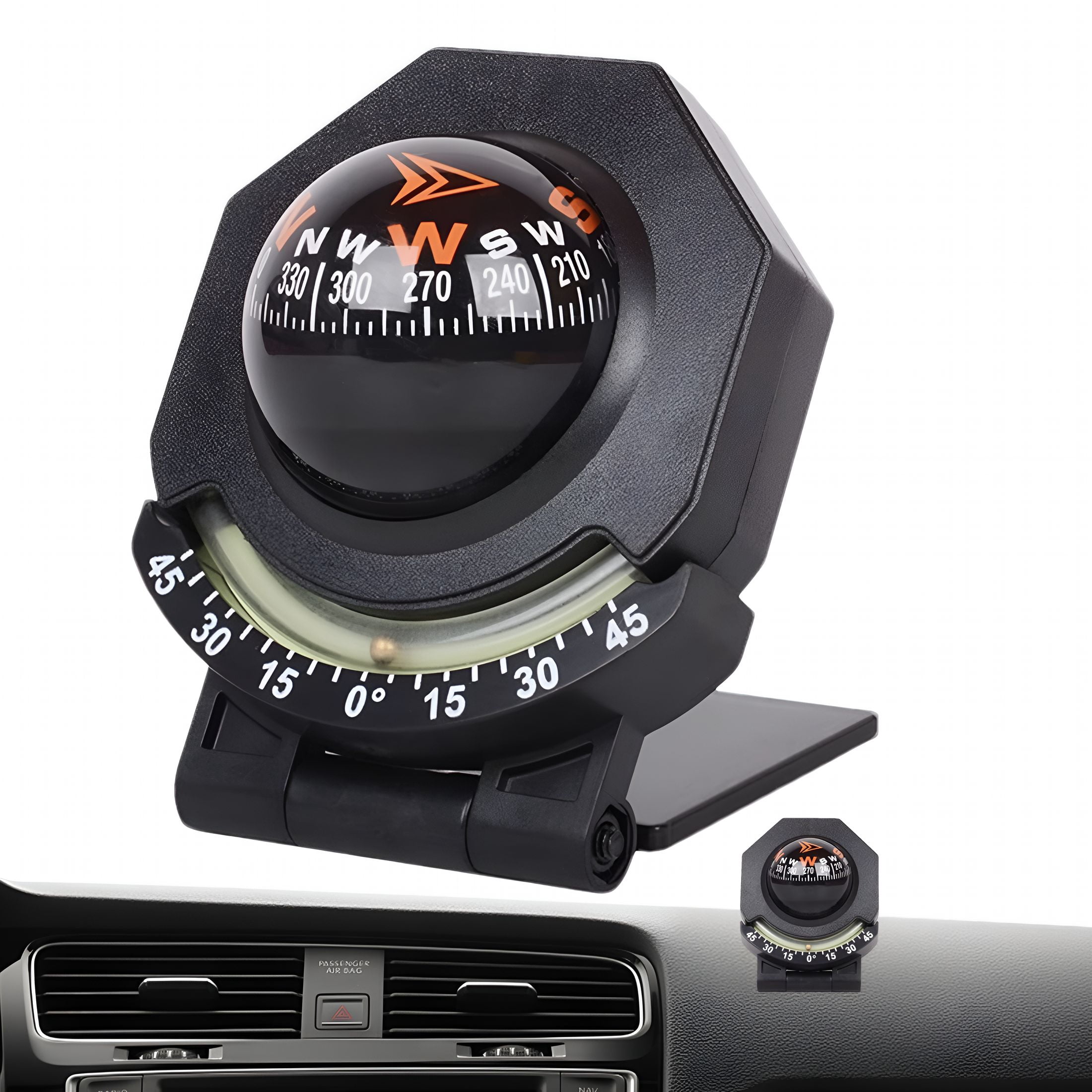 GJX Marine Compass for Boats | Glow-in-The-Dark Car Compass 180 Degree ...