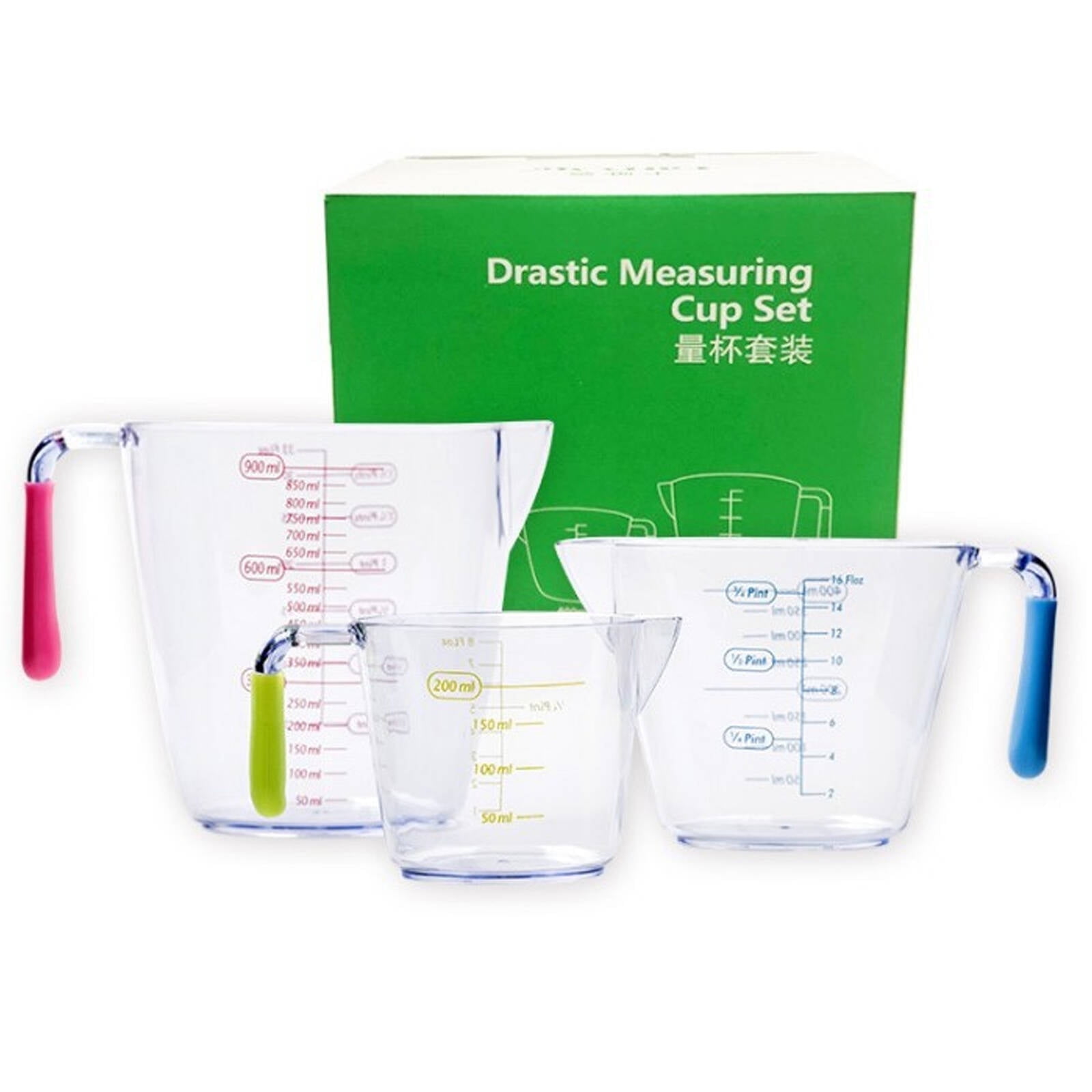 GJX Measuring Cups Ergonomic Design Measuring Cup Set Easy to Clean ...