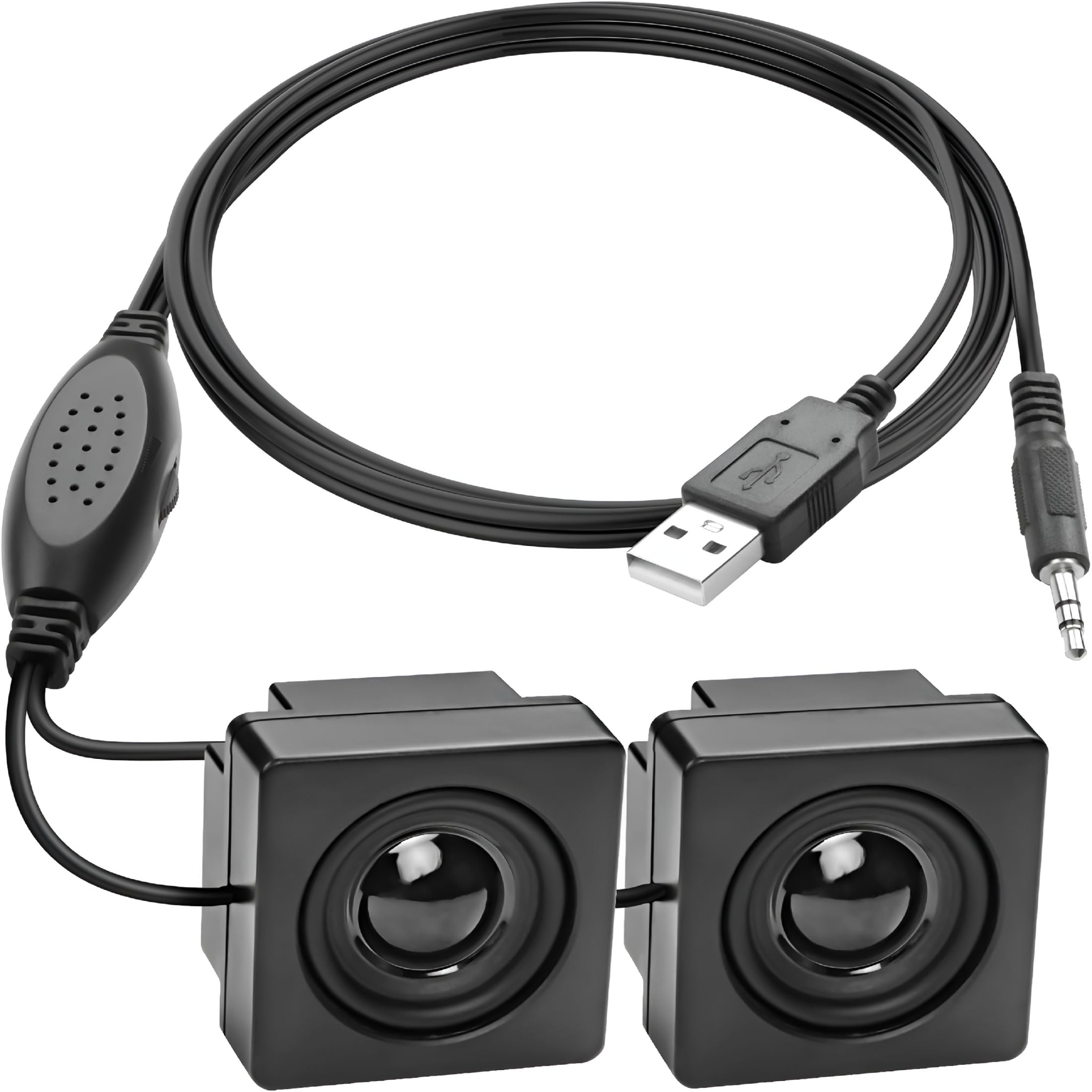 GJX Mini Computer Speaker for Desktop PC 3.5mm TRS Input with Volume ...