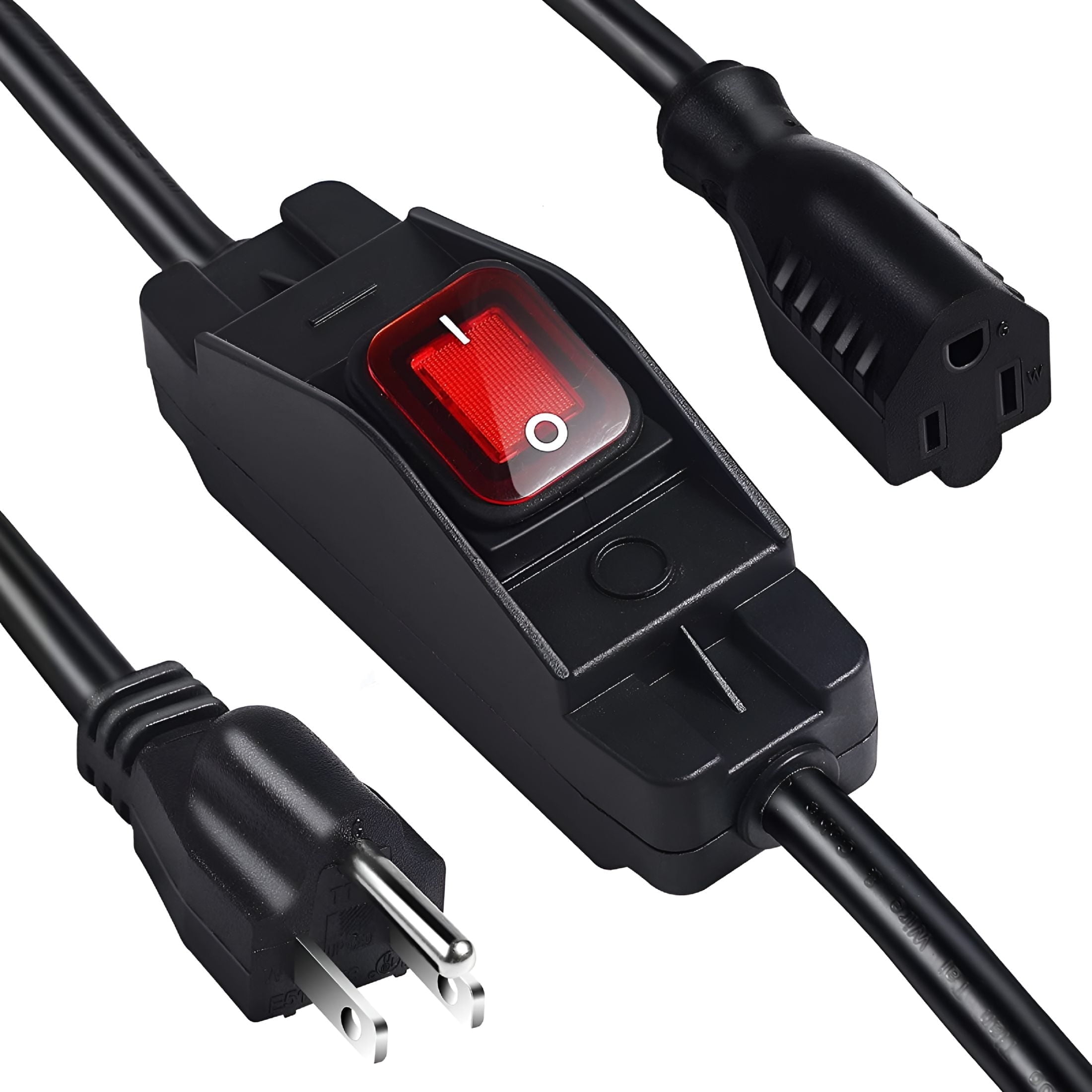 GJX Outdoor Extension Cord with Switch On/Off Waterproof Switch 3 Prong ...