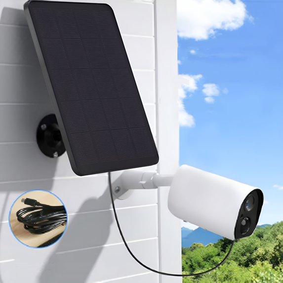 GJX Outdoor Solar Panel for Surveillance Camera Doorbell-4W 5V High ...