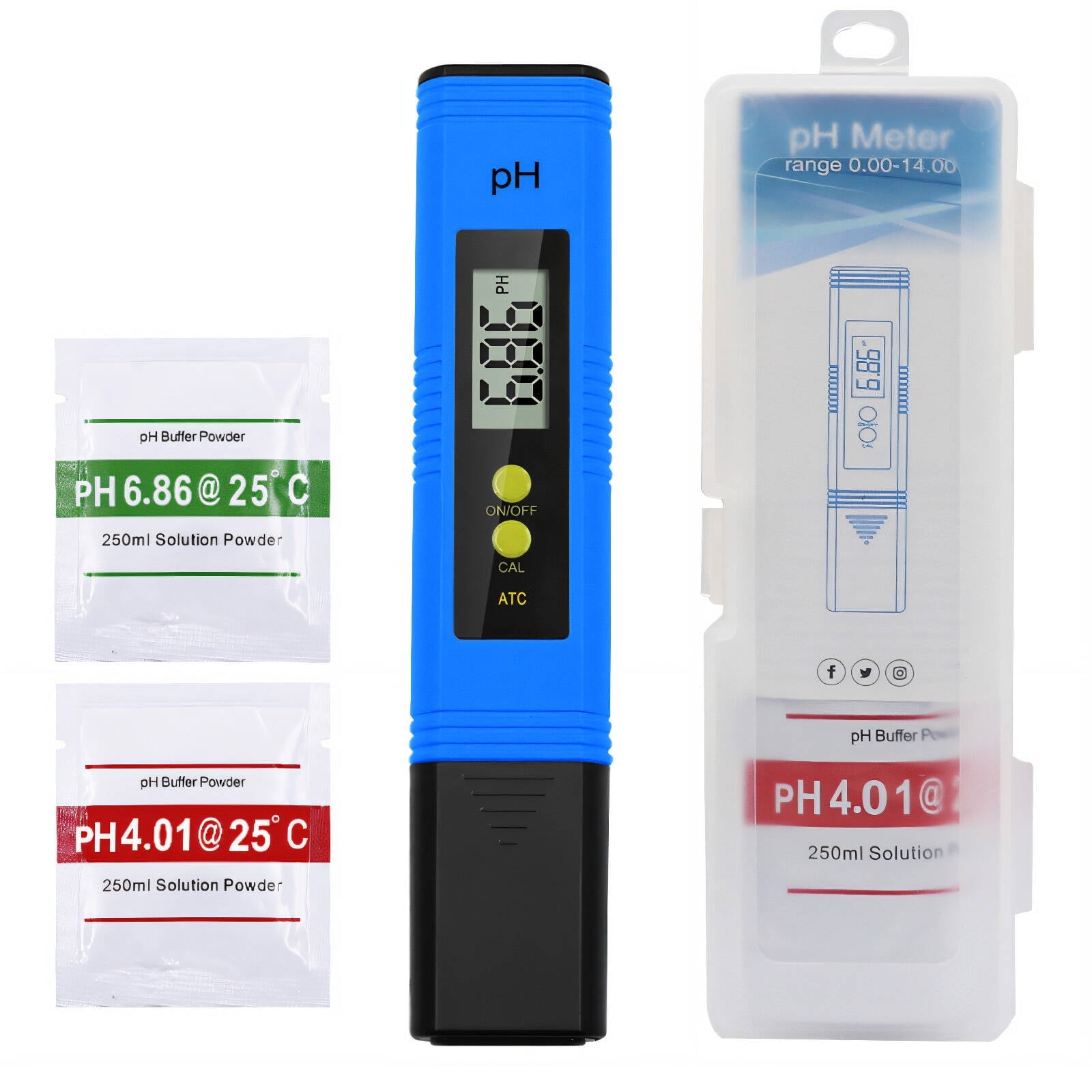 GJX PH Meter,Accurate PH Tester Digital,Portable PH Tester,Blue ...