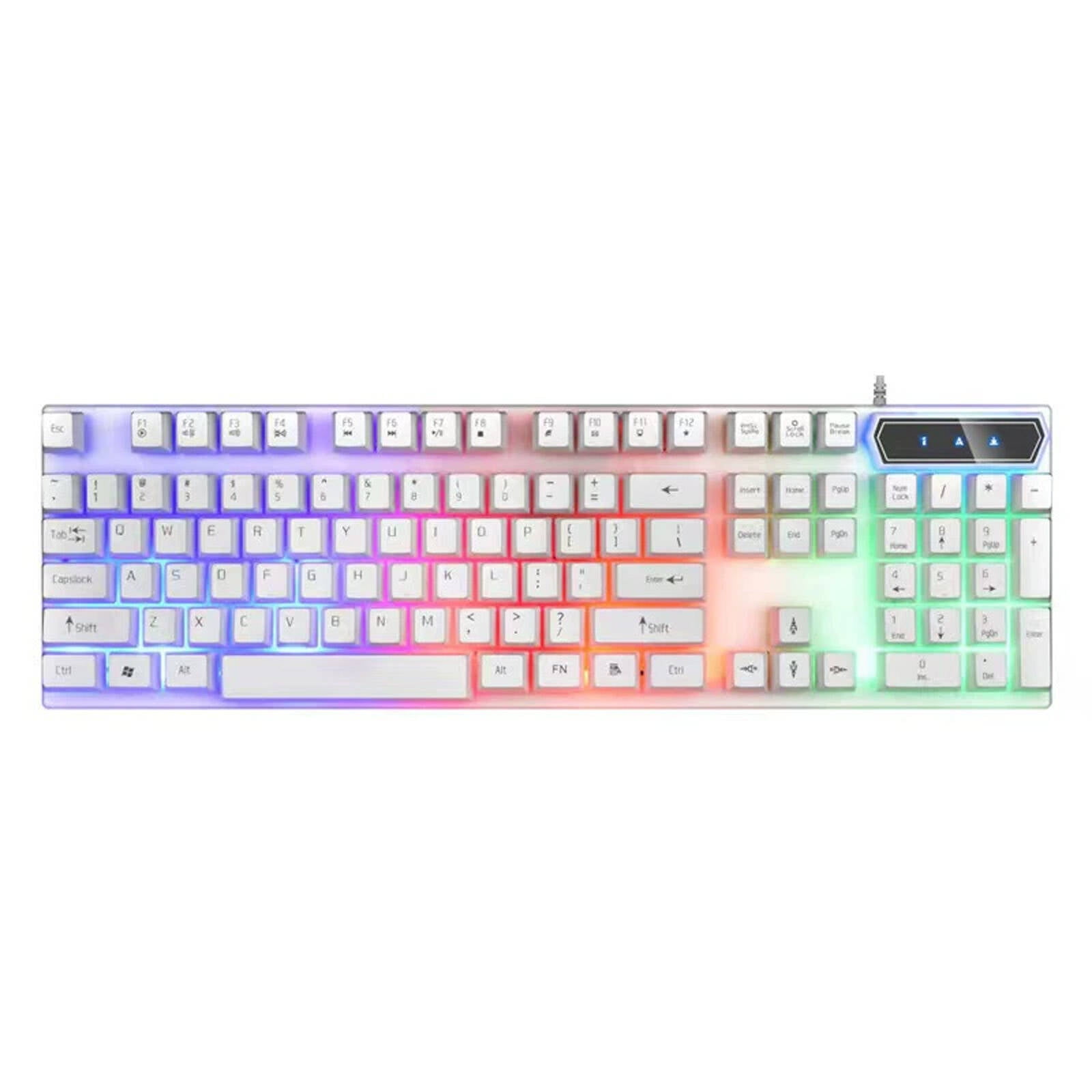 GJX Pc Gaming Keyboards Mechanical Feel Light Up Keyboard Comfort ...