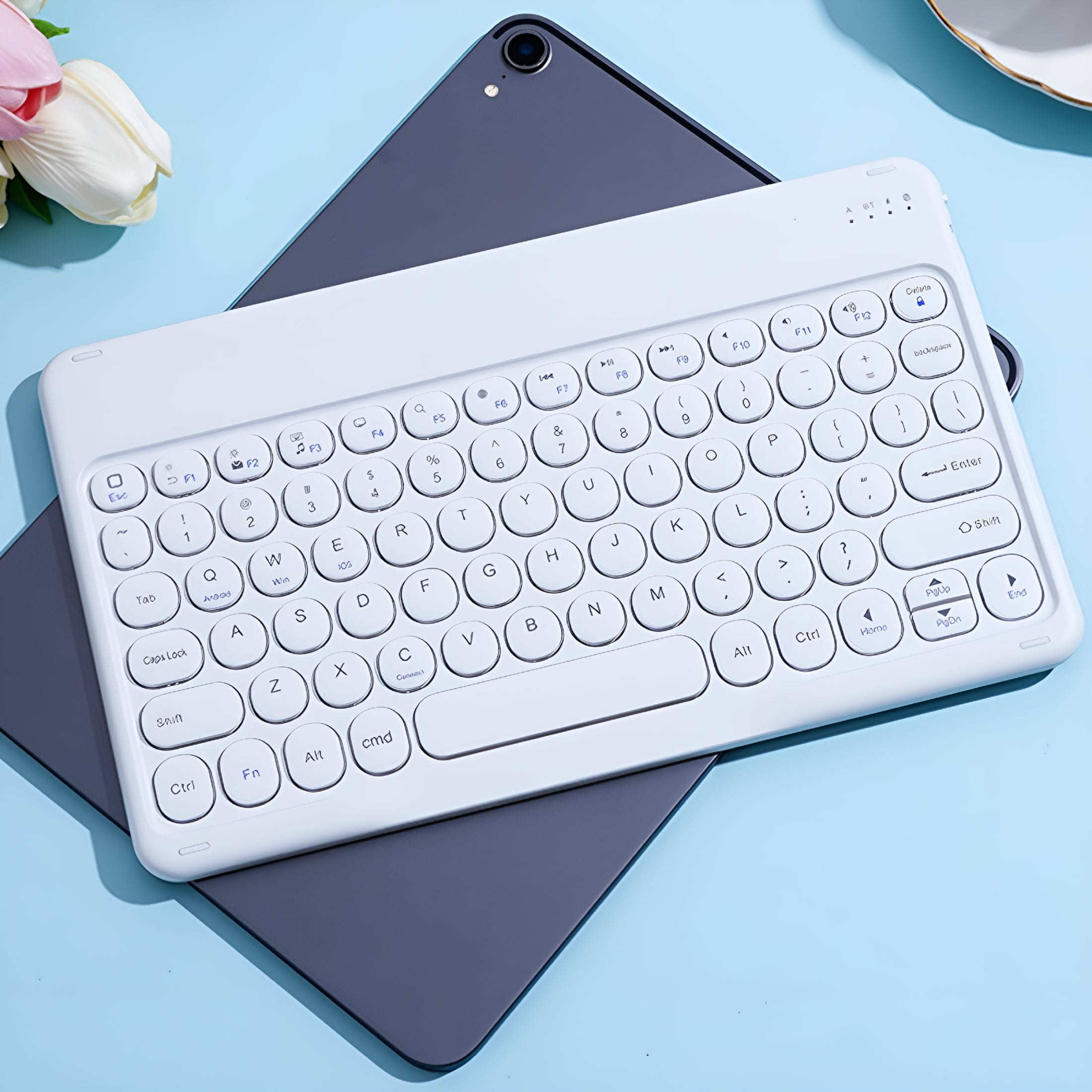 GJX Portable Bluetooth Colorful Computer Keyboards, Wireless Mini ...