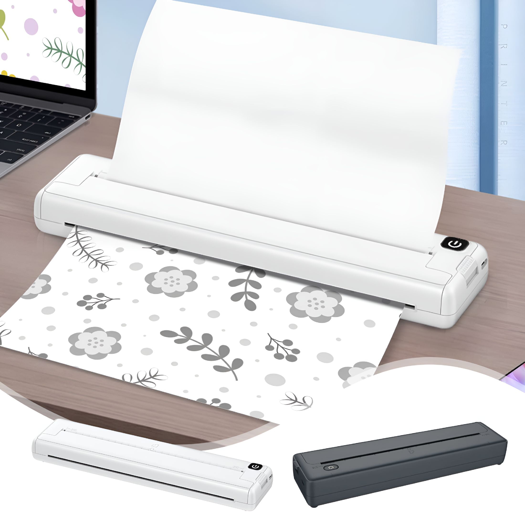 GJX Portable Wireless Printer for Travel, Bluetooth Printer Compatible ...