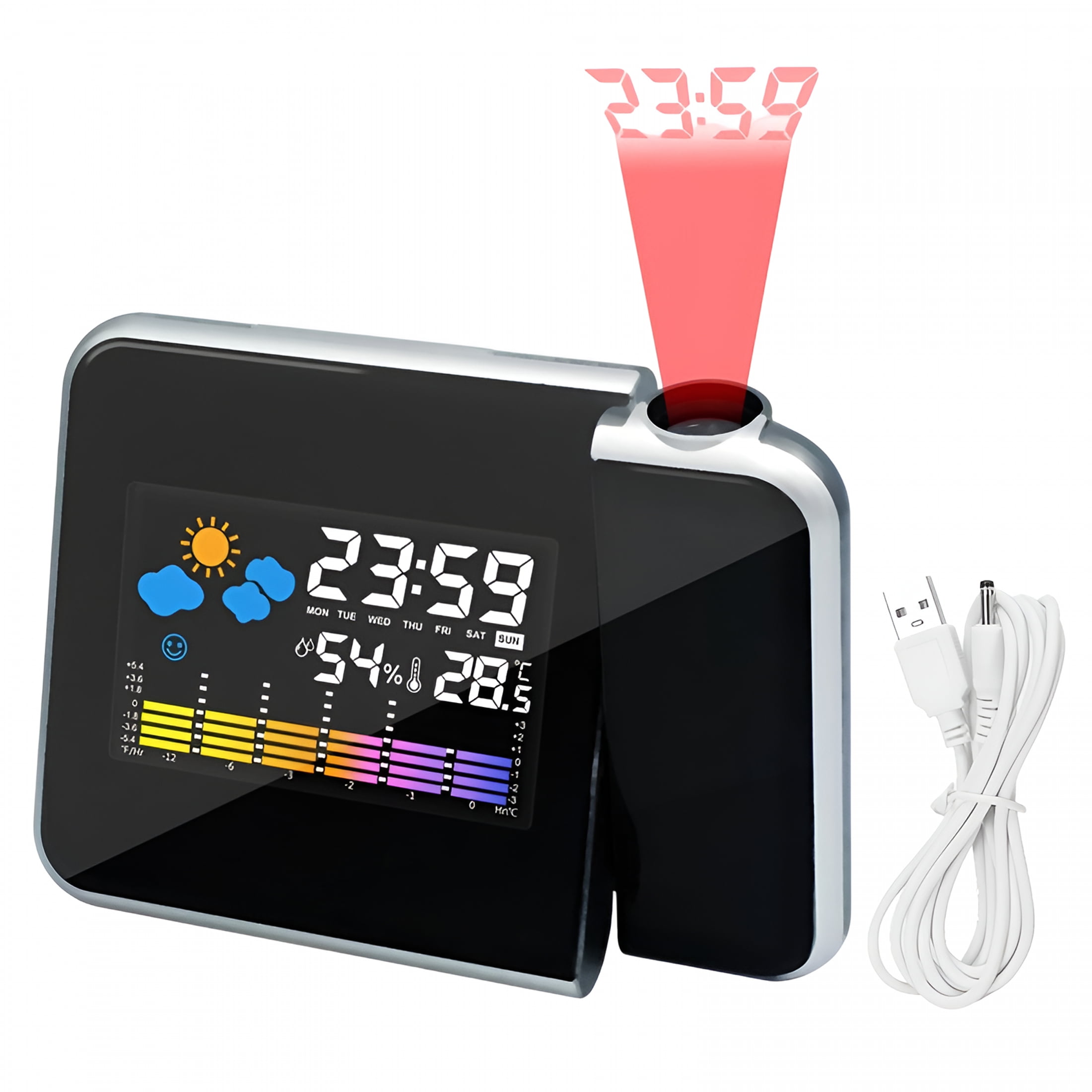 GJX Creative Color Lcd Digital Projection Alarm Clock,Temperature ...