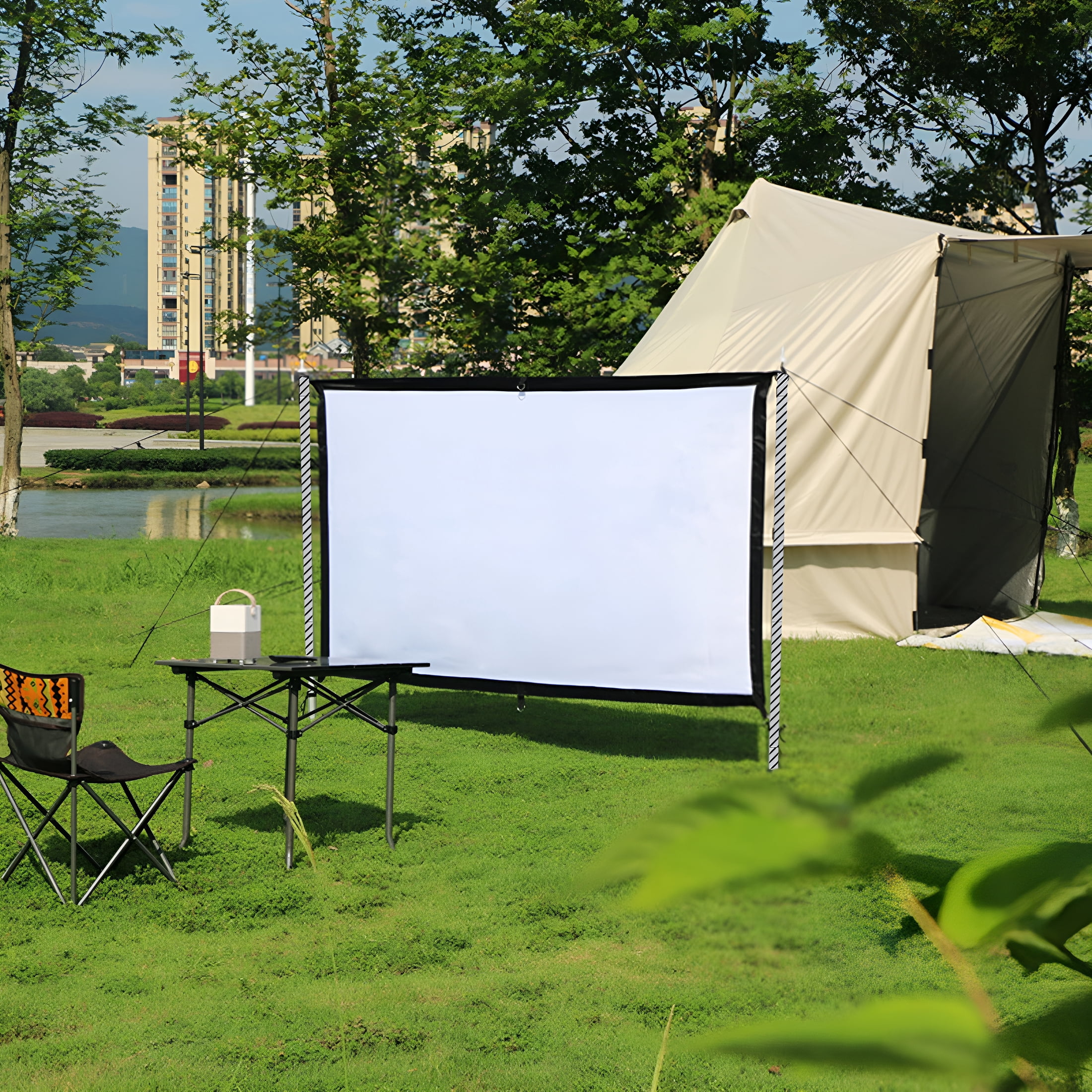 GJX Projector Screen 130 /110 Inch, 4K Movie Projector Screen 16:9 HD ...