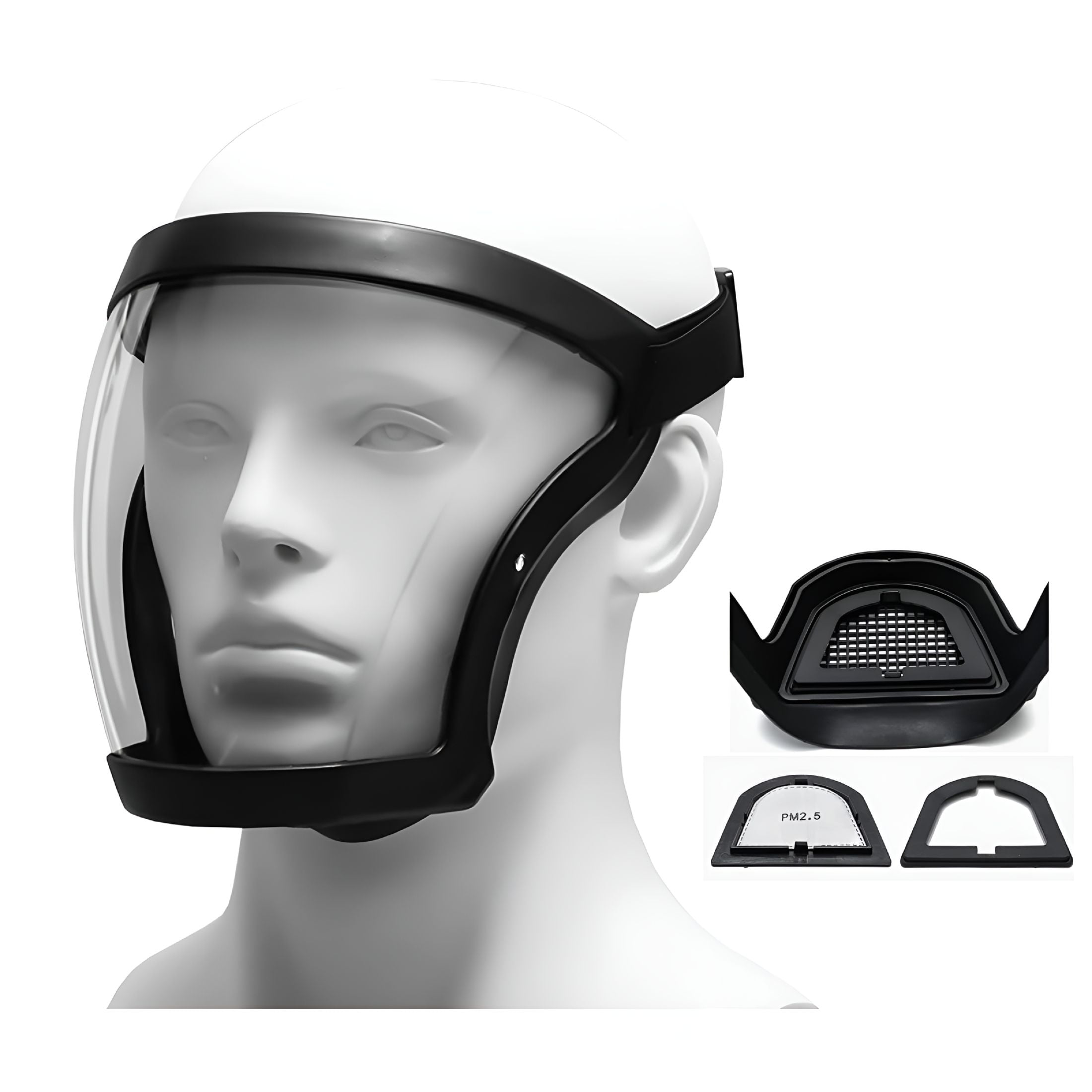 GJX Protective Face Shield Full Cover Visor Glasses with Frames, Anti ...