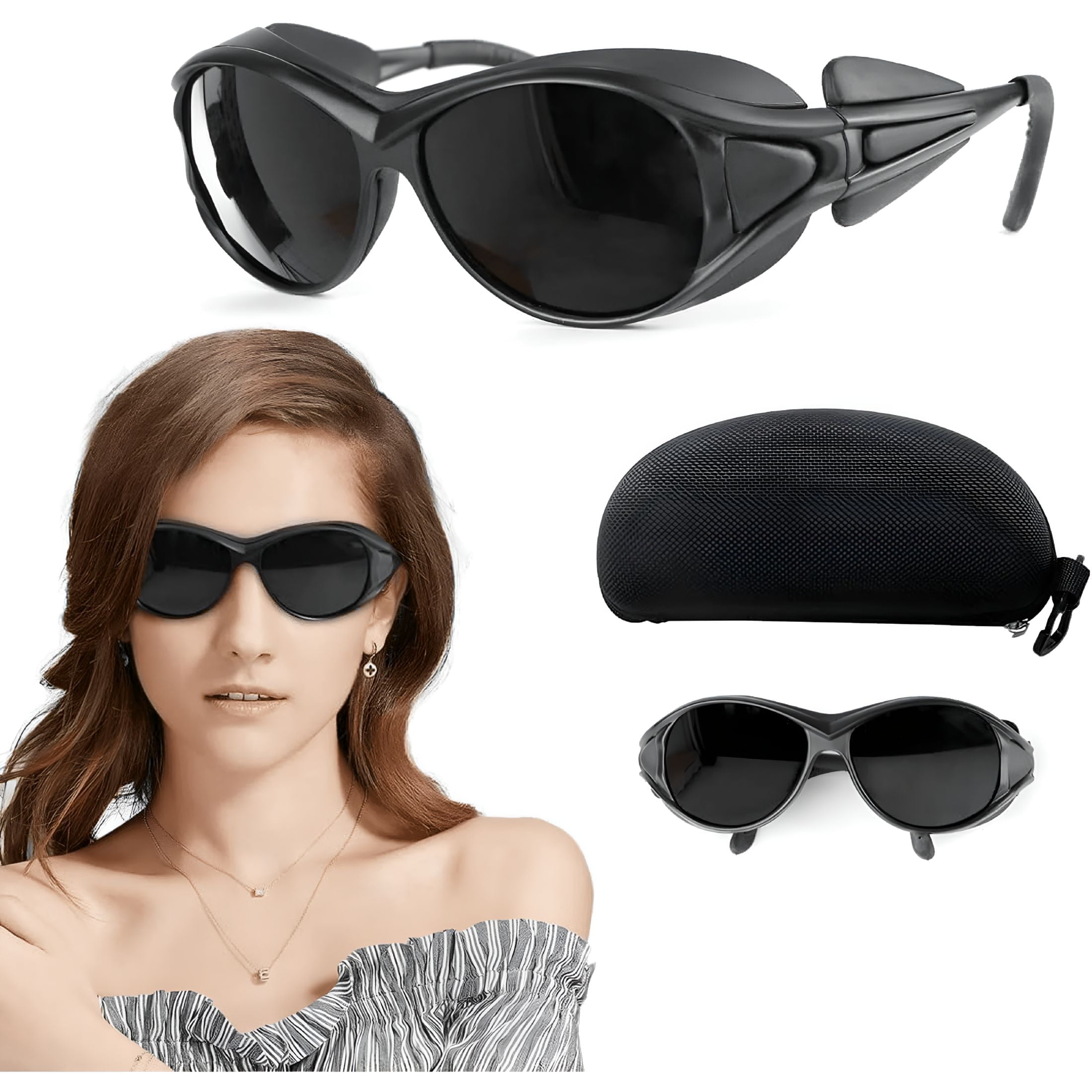 GJX Red Light Therapy Glasses, Eyes Protection for Tanning Goggles ...