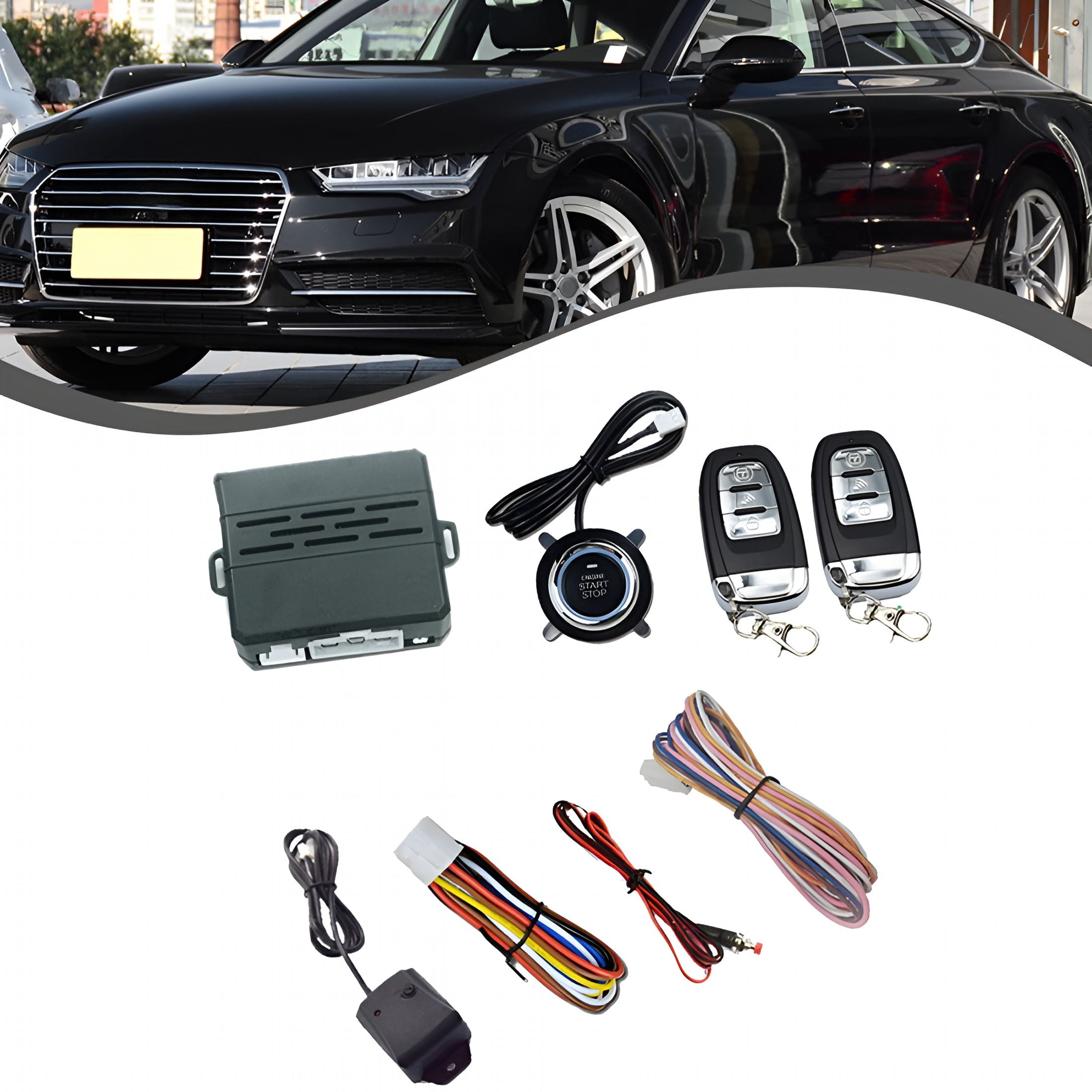 GJX Remote Starter Keyless Entry Car Engine Start Push Button Security ...