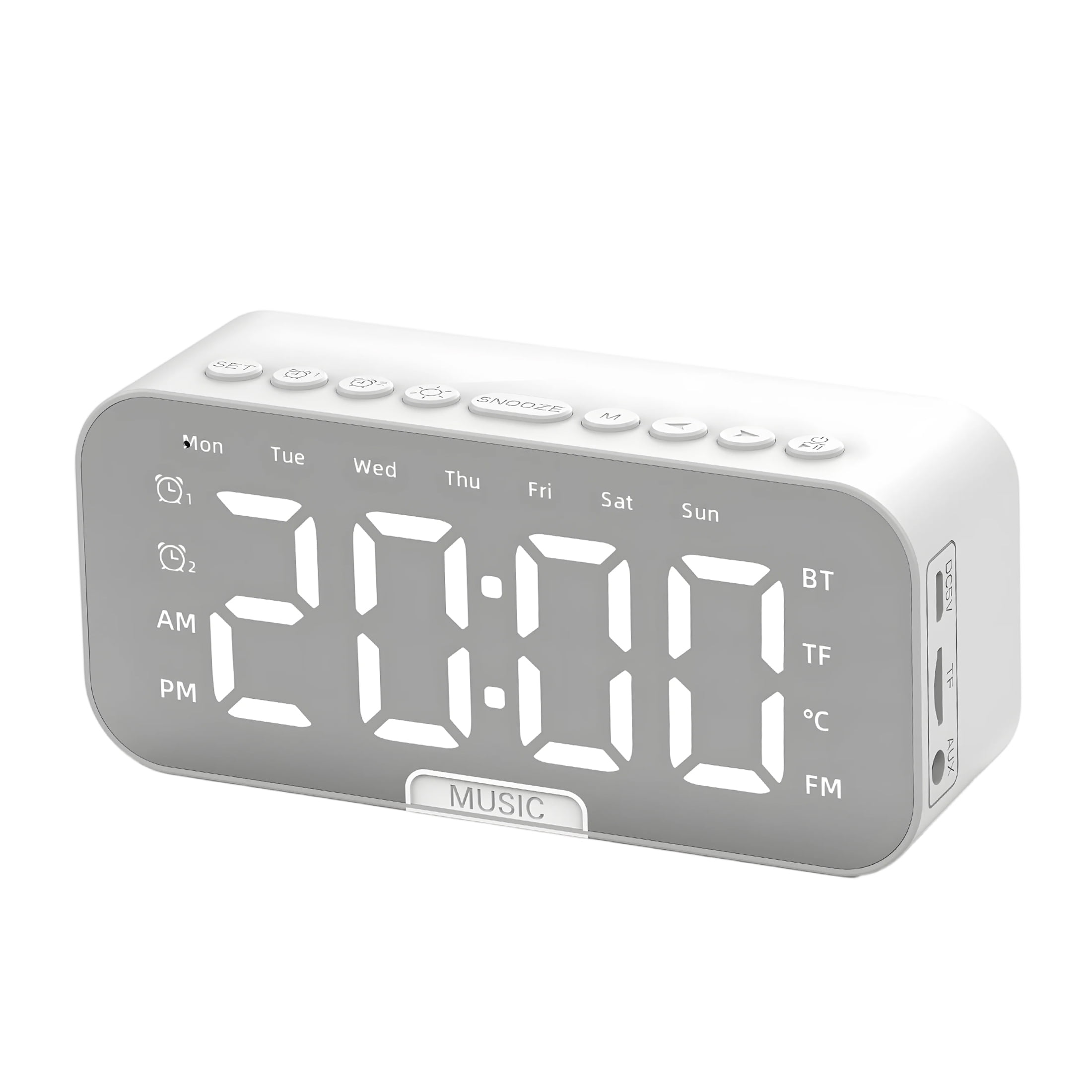 GJX Smart Alarm Clocks,Clock Radios for Bedroom with Bluetooth ...